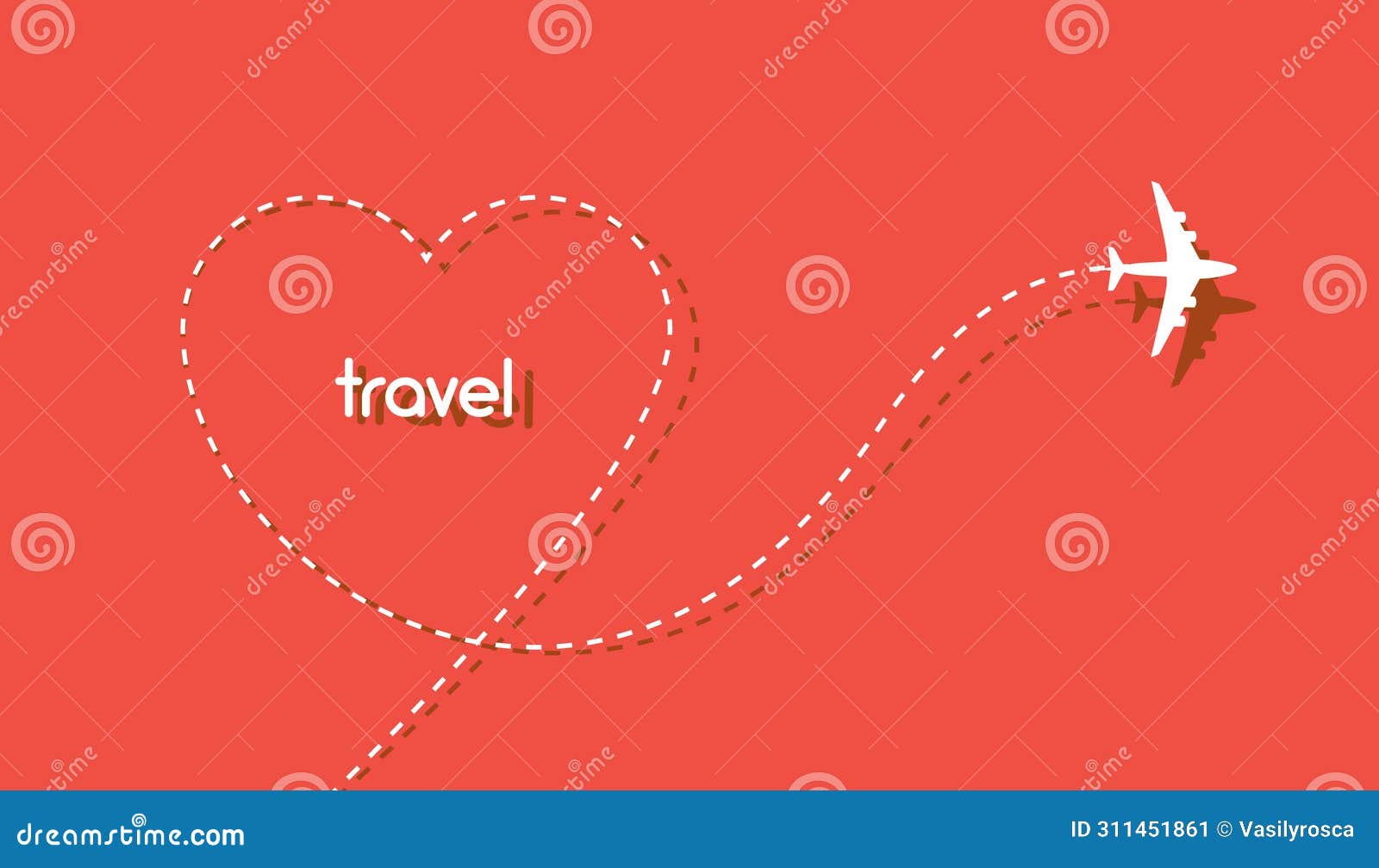 Airplane Heart Path Route Shape Travel Vector Destination Journey ...