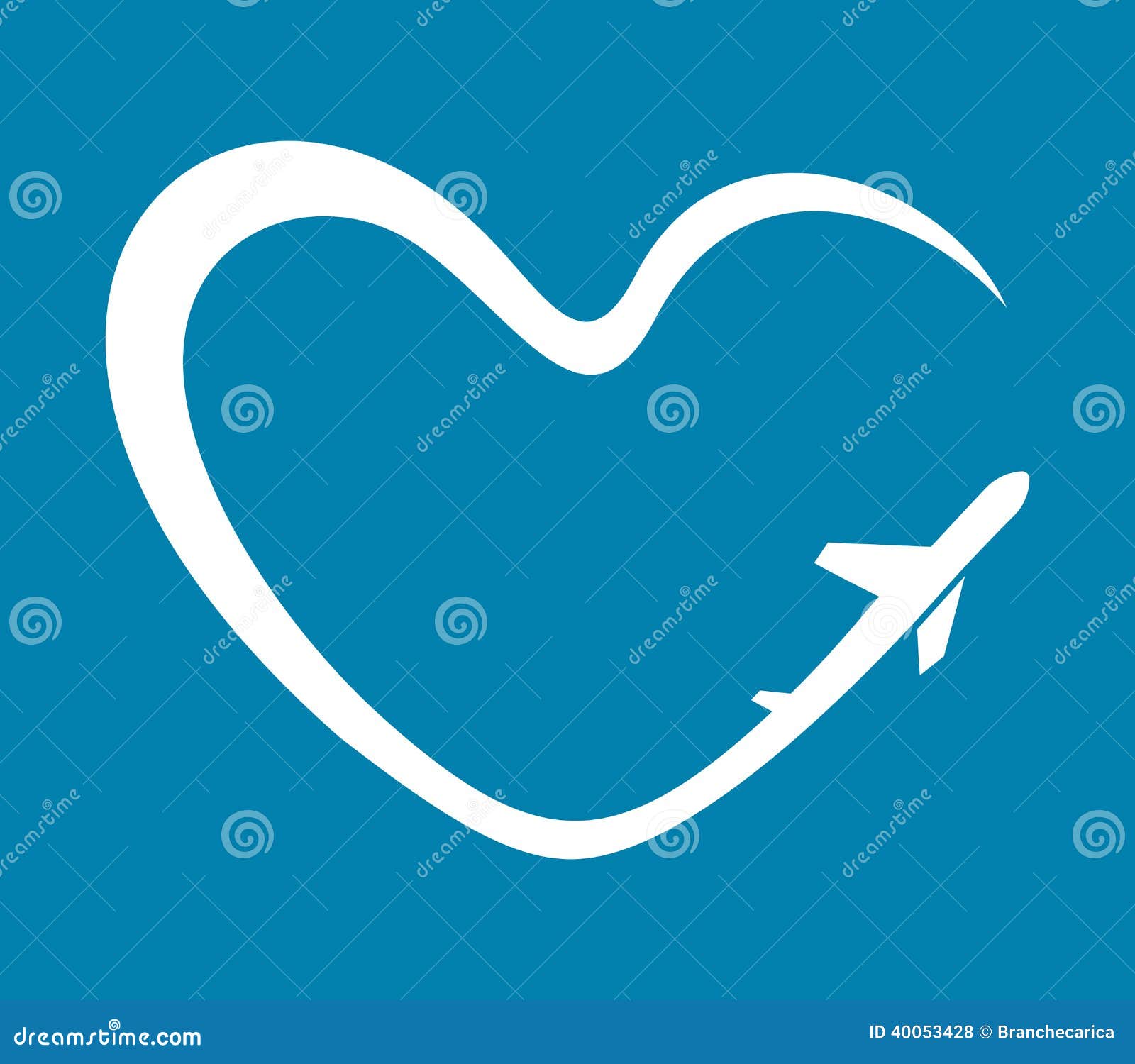 Airplane heart symbol stock illustration. Illustration of plane - 40053428