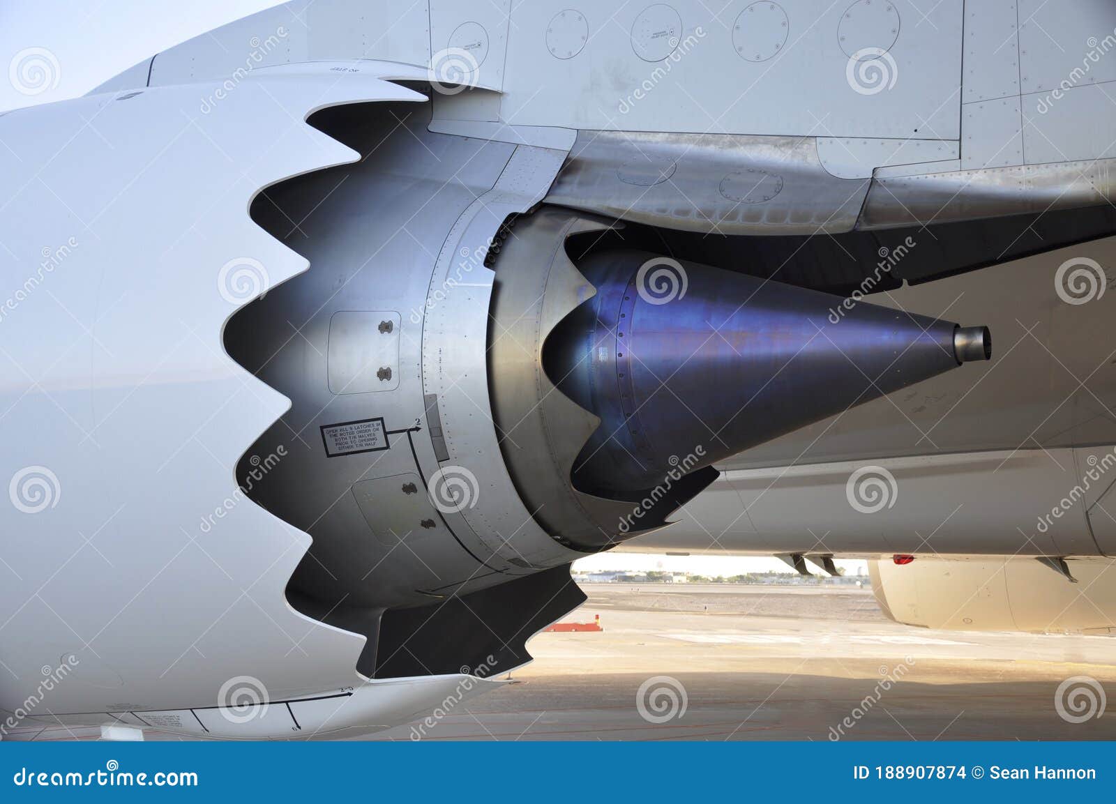 Commercial Passenger Airplane High-bypass Engine Closeup Stock Photo ...