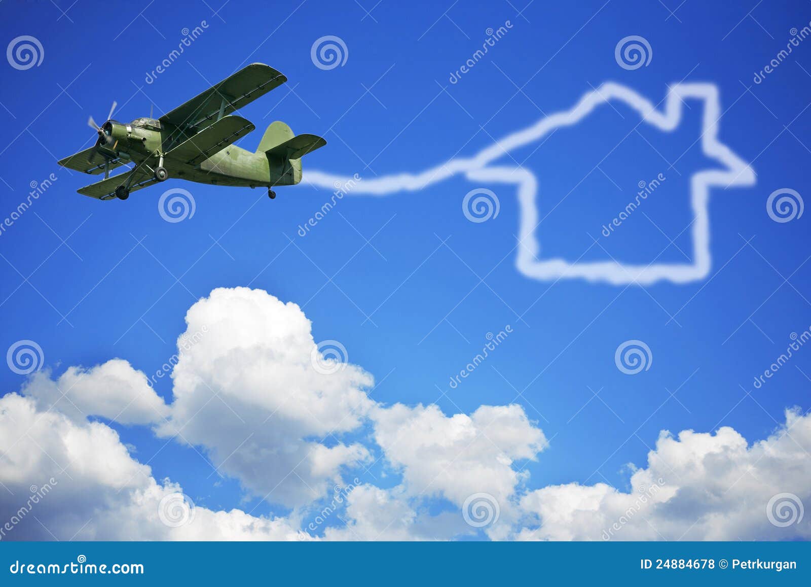 The airplane and house stock photo. Image of dream, family - 24884678