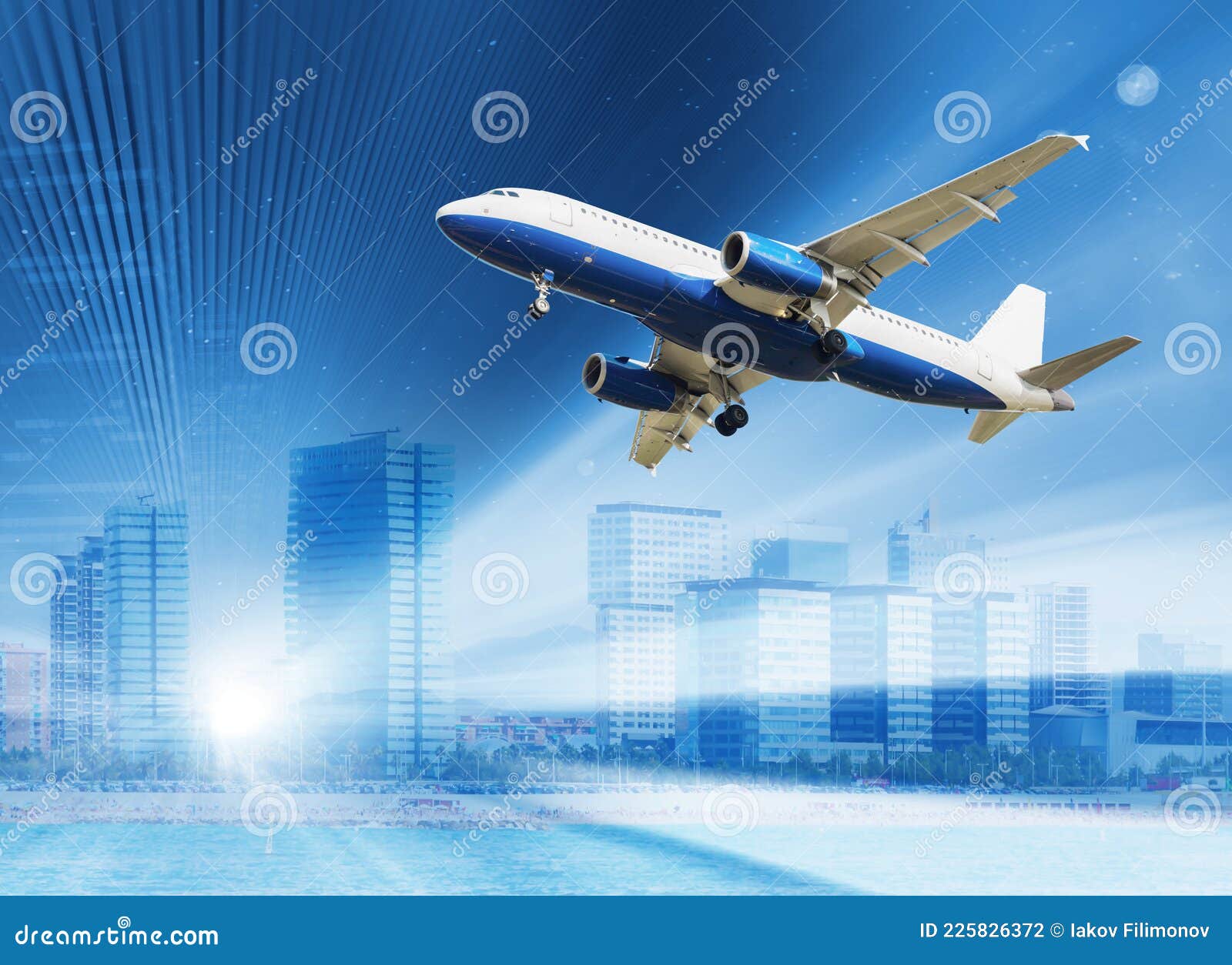 Airplane Hovering Highly in the Sky Stock Photo - Image of heaven ...