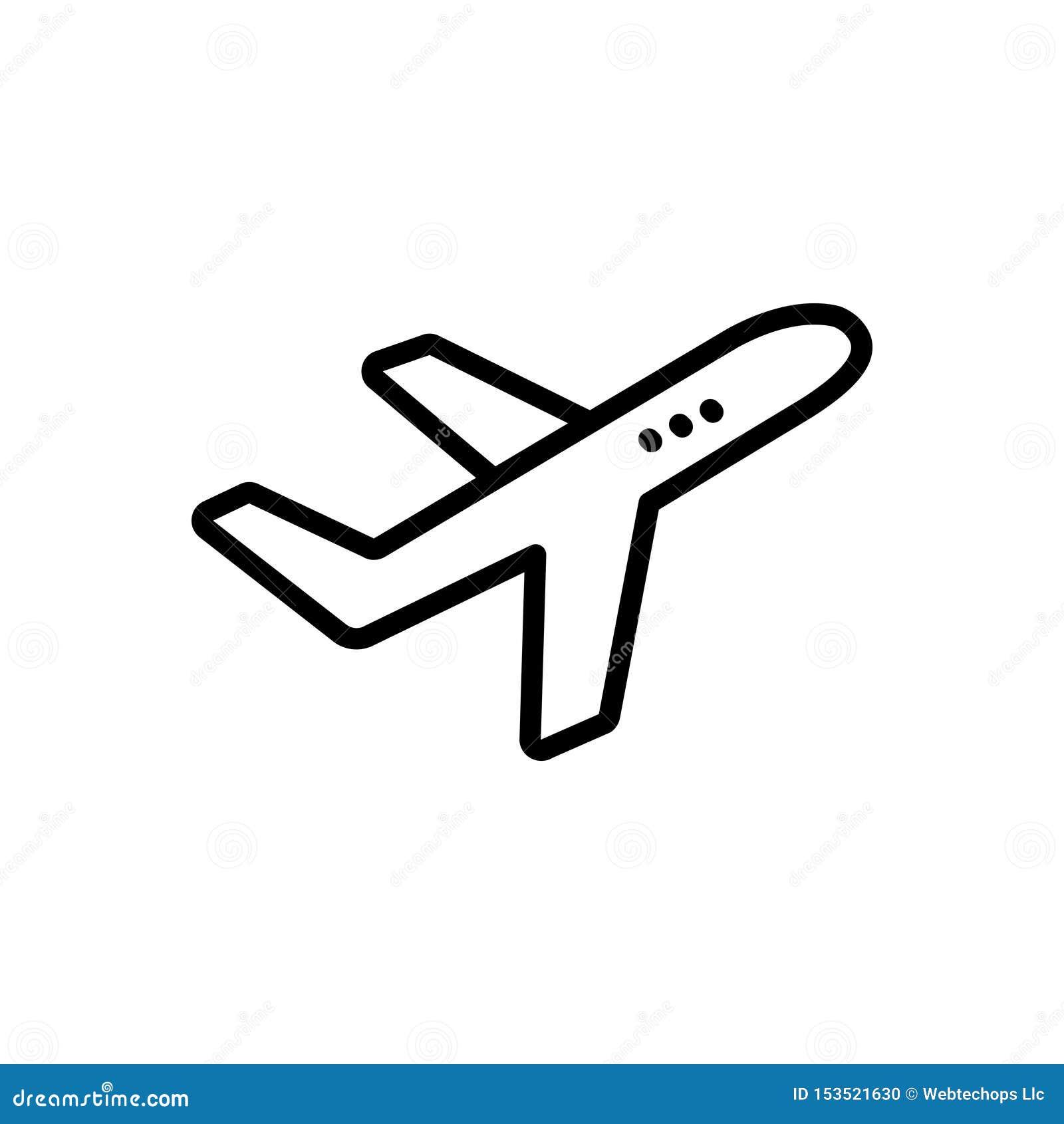 Black Line Icon for Airplane, Aircraft and Airline Stock Illustration ...