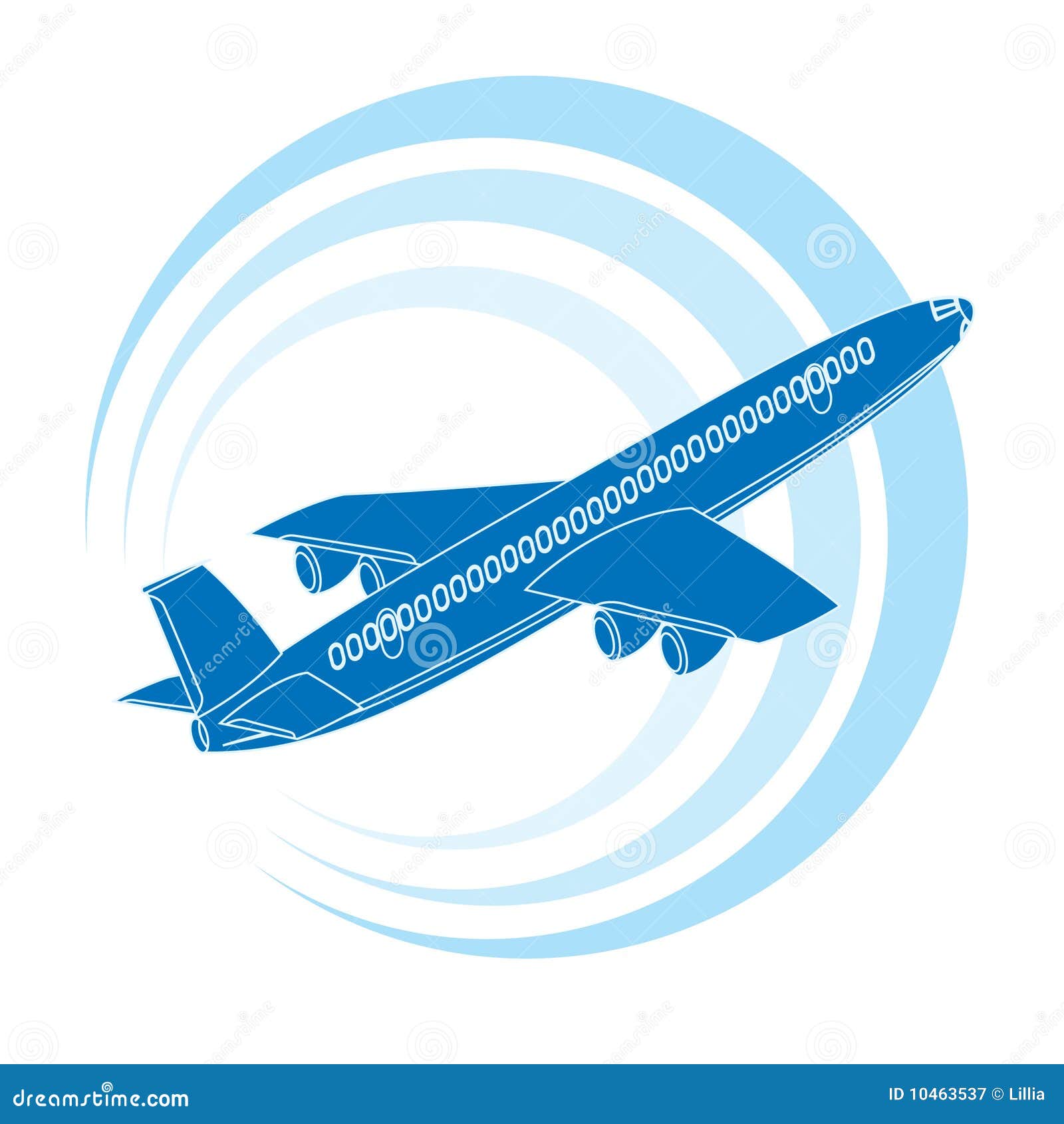 Airplane Icon in Blue Color. Stock Vector - Illustration of simplicity ...
