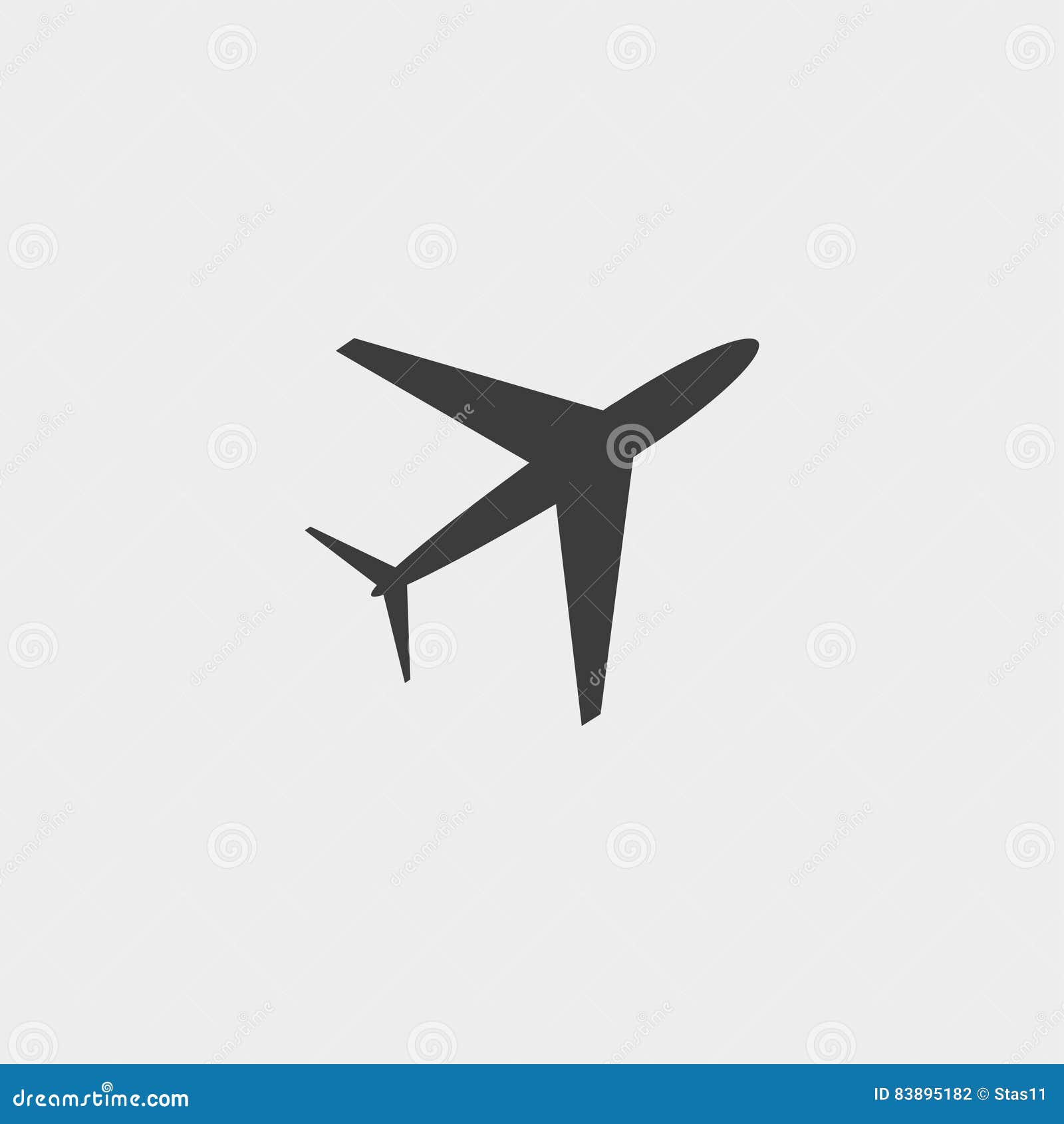 Airplane Icon in a Flat Design in Black Color. Vector Illustration ...