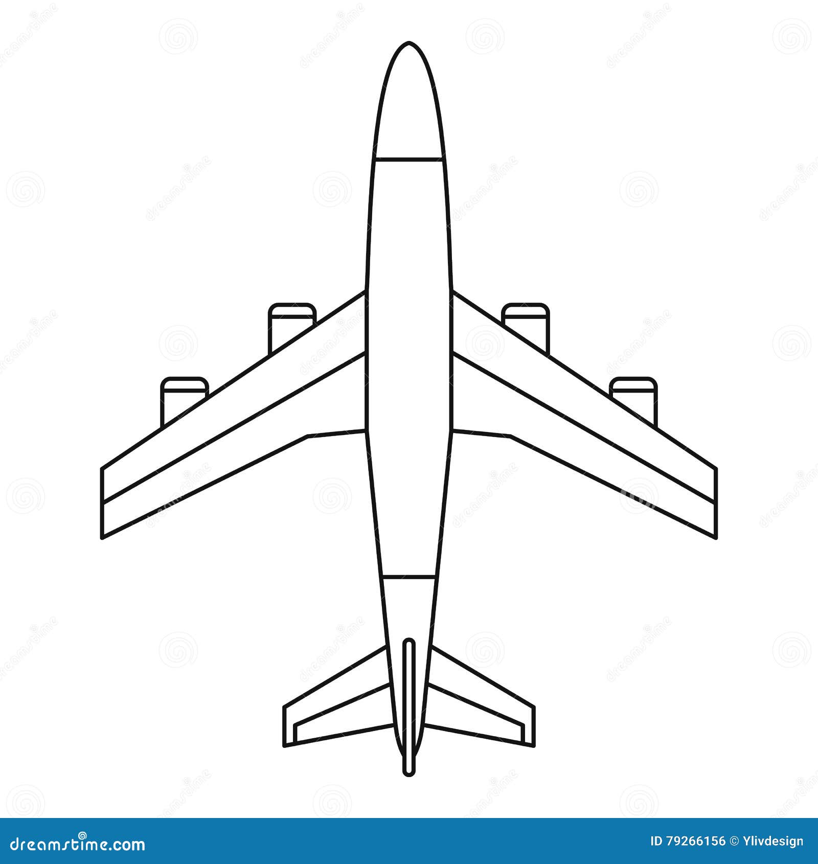 Airplane Icon, Outline Style Stock Vector - Illustration of mobile ...