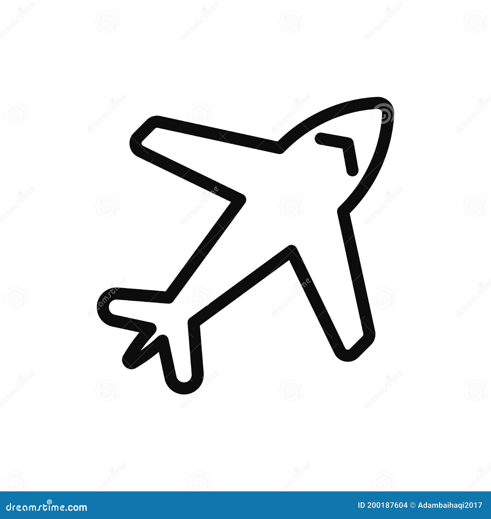 Airplane Icon with an Outline Style Stock Vector - Illustration of ...