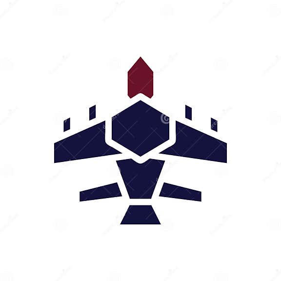 Airplane Icon Solid Maroon Navy Colour Military Symbol Perfect ...