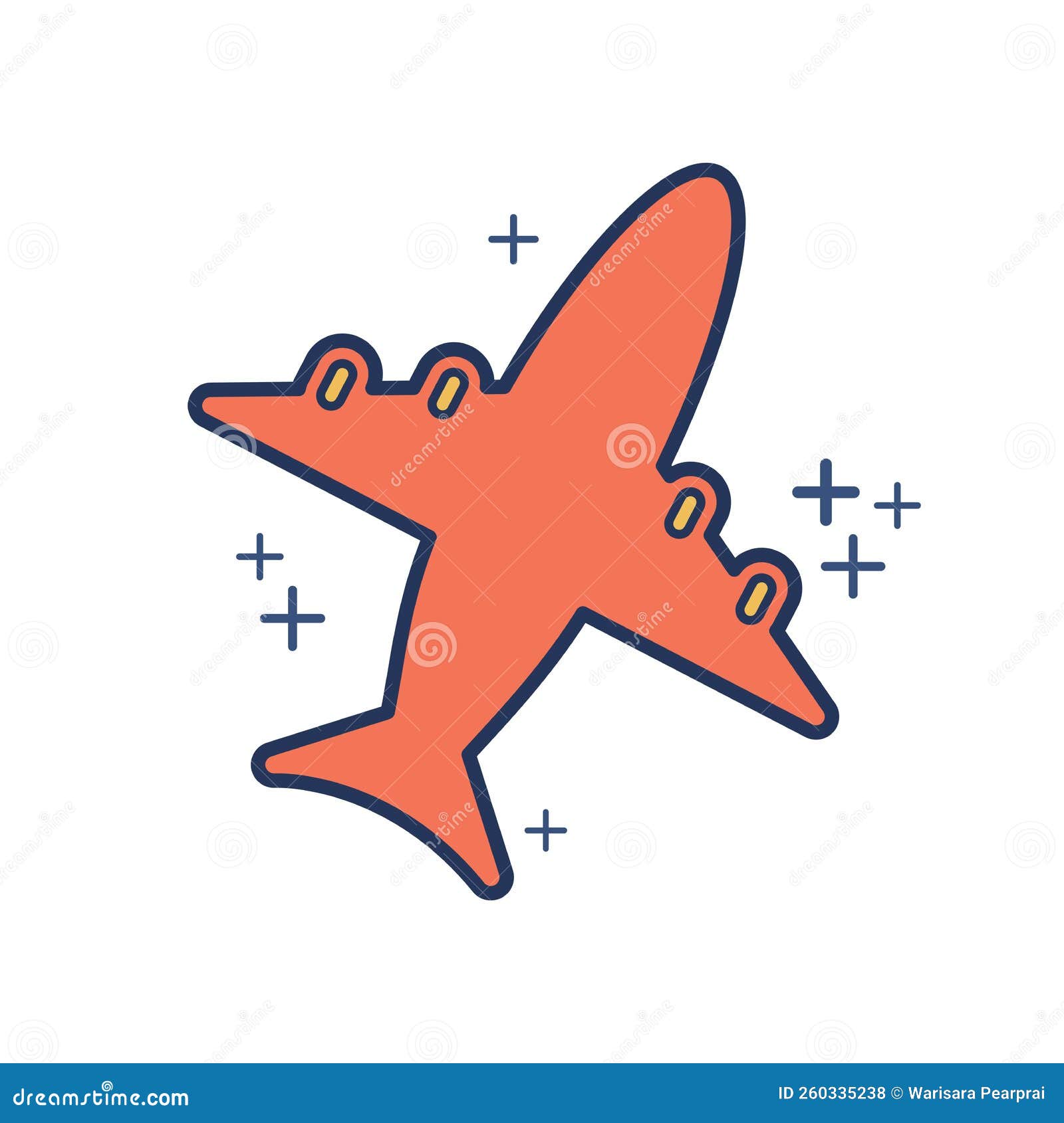 Airplane Icon Vector Illustration Glyph Style Design With Color And