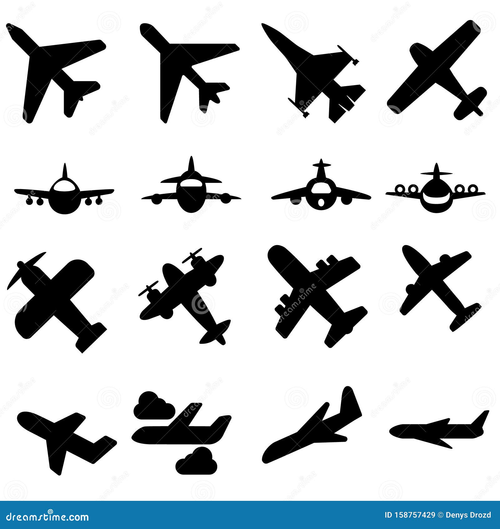 Airplane Icon Vector Set. Aeroplane Illustration Symbol Collection ...