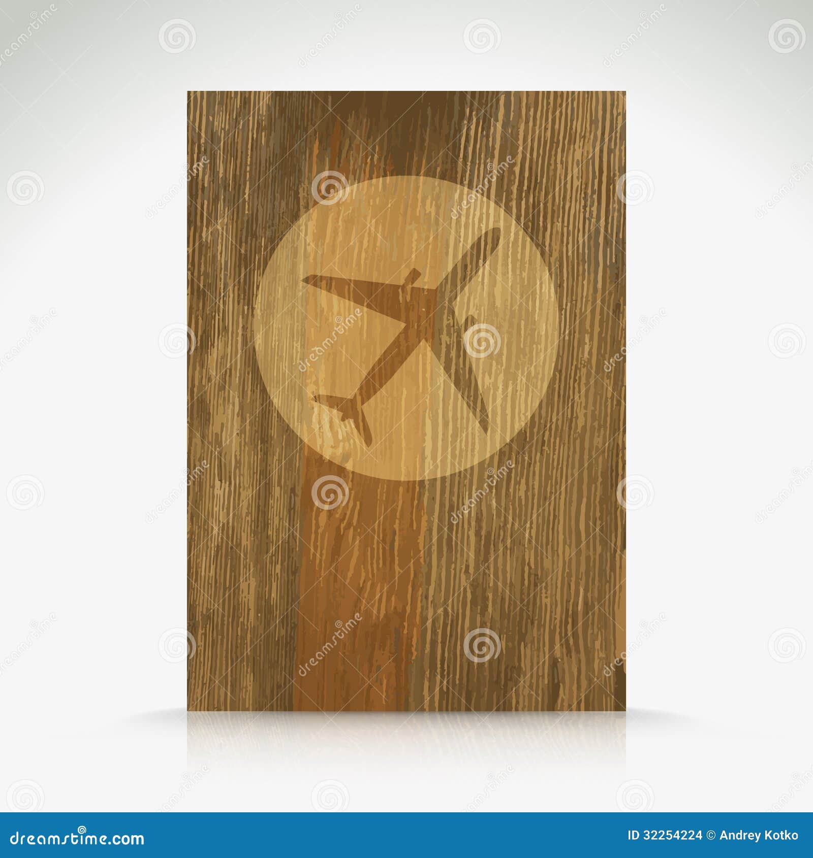 Airplane Icon on Wood Texture Stock Vector - Illustration of brown ...