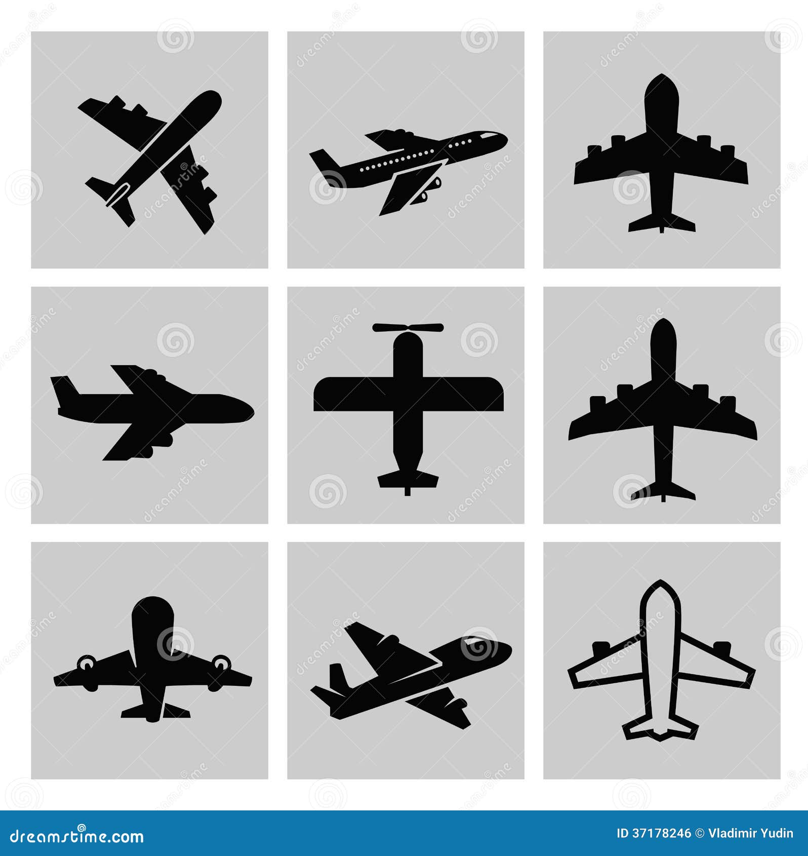 Airplane icons stock vector. Illustration of black, flight - 37178246