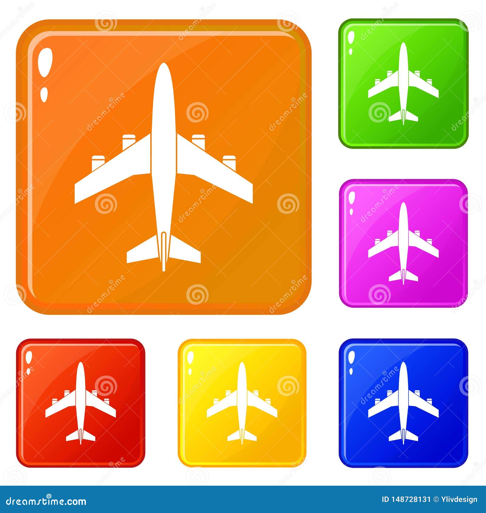 Airplane Icons Set Vector Color Stock Vector - Illustration of plane ...