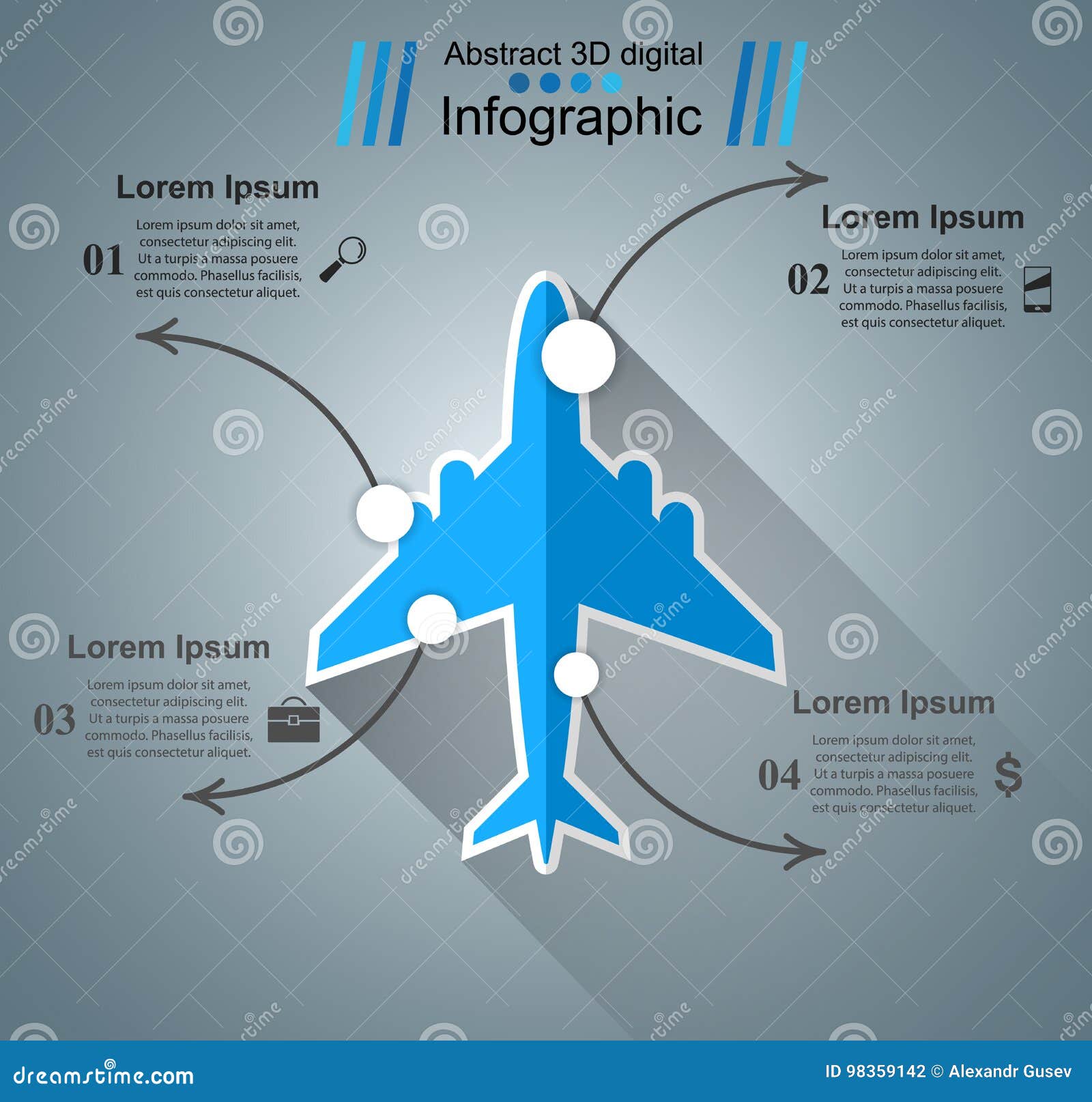 Airplane Infographic. Business Icon Stock Vector - Illustration of ...