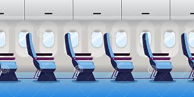 Airplane Inside. Empty Plane Interior, Seamless Horizontal Background ...