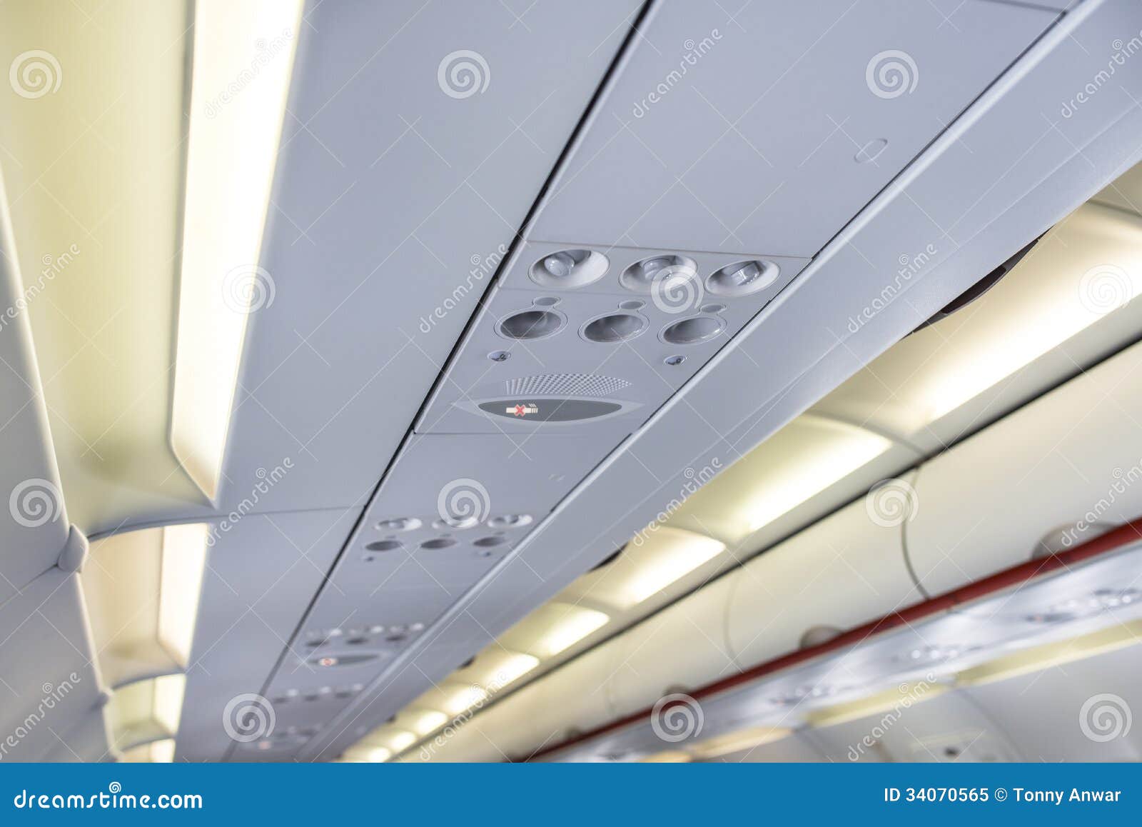 Airplane Interior No Smoking Sign And Safety Symbol Royalty-Free Stock ...