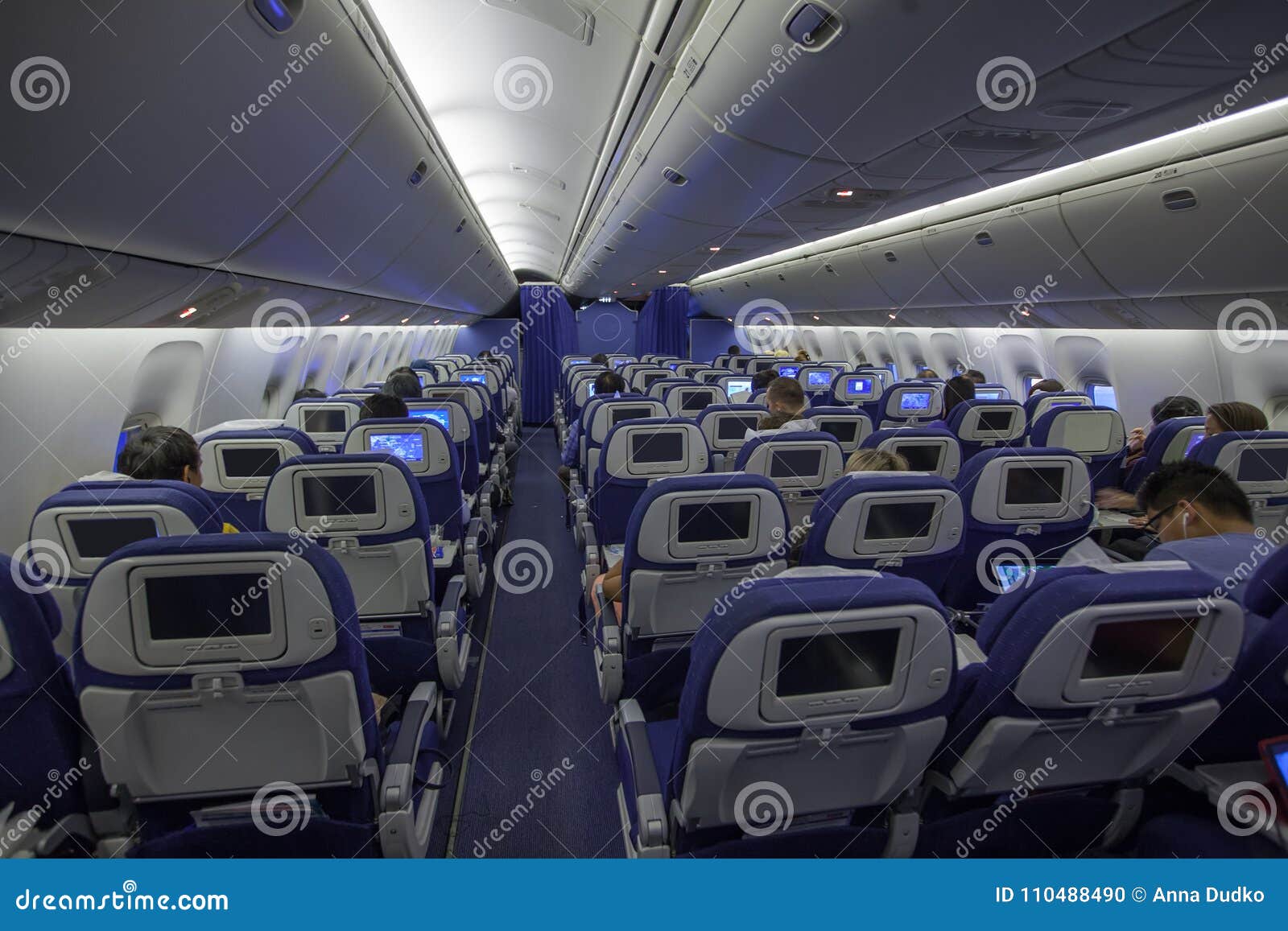Airplane Interior. Editorial Image | CartoonDealer.com #96530684