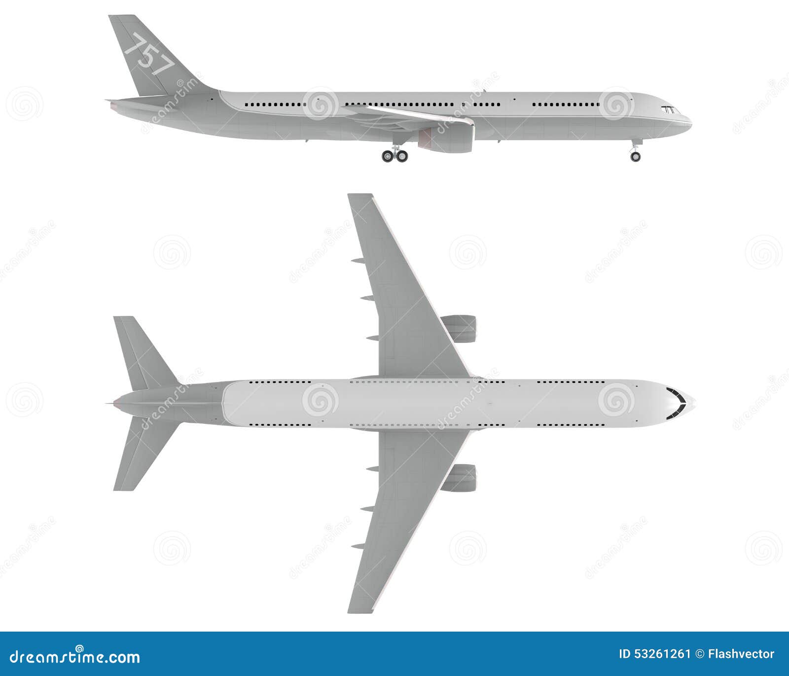 Airplane Isolated. Top and Front View Editorial Photo - Illustration of ...