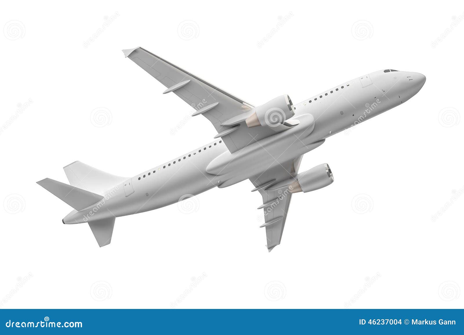 Airplane Isolated On A White Background Stock Illustration - Image ...
