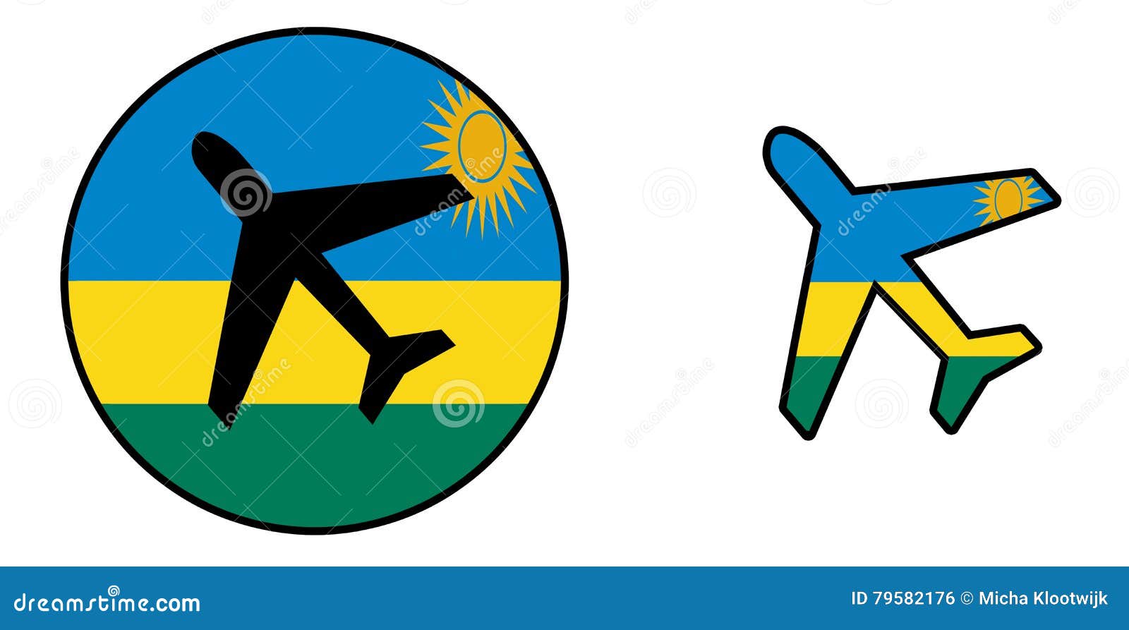 Airplane Isolated on White - Rwanda Stock Illustration - Illustration ...