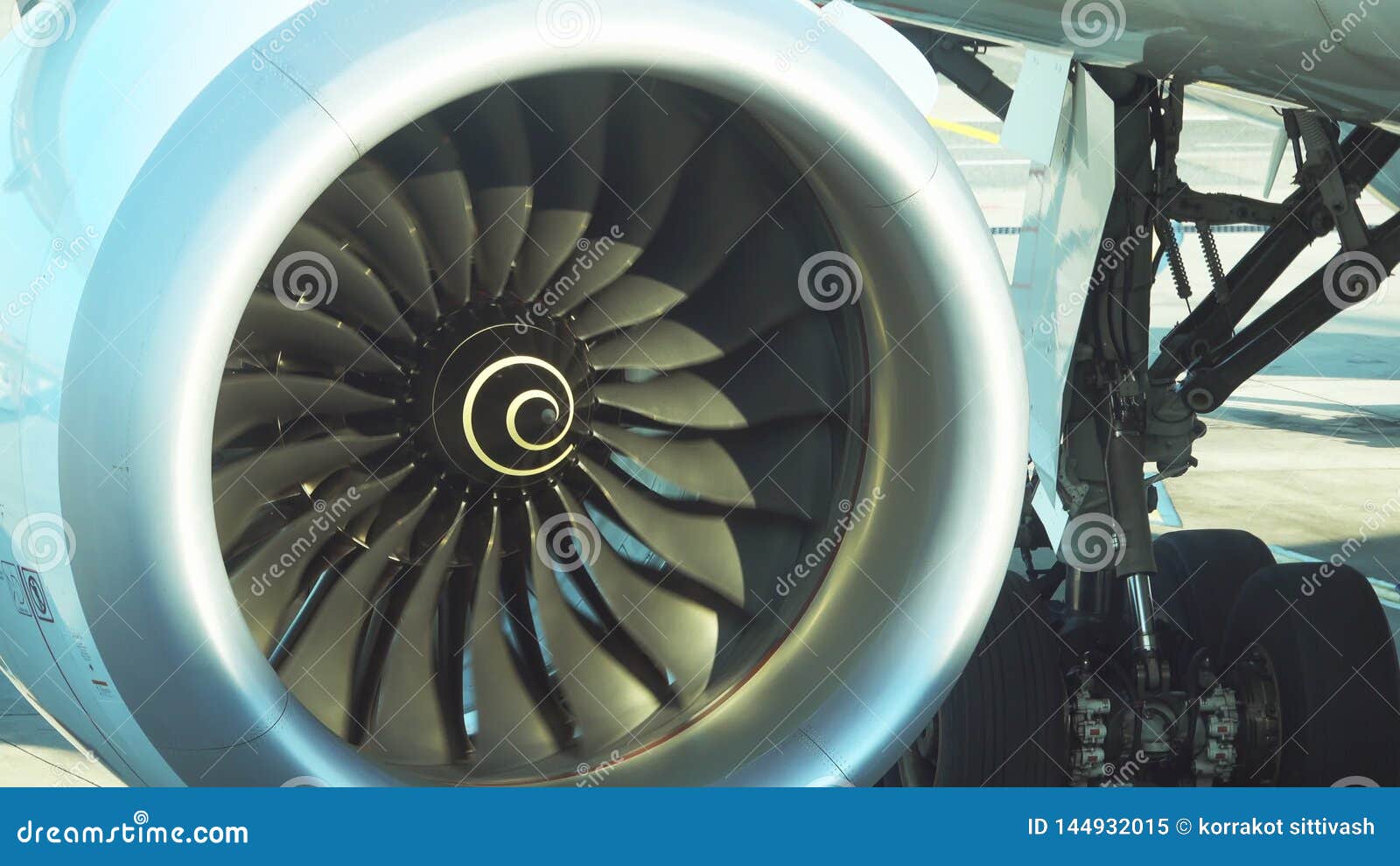 Airplane Jet Engine Spinning Blades are Moving Stock Video - Video of ...