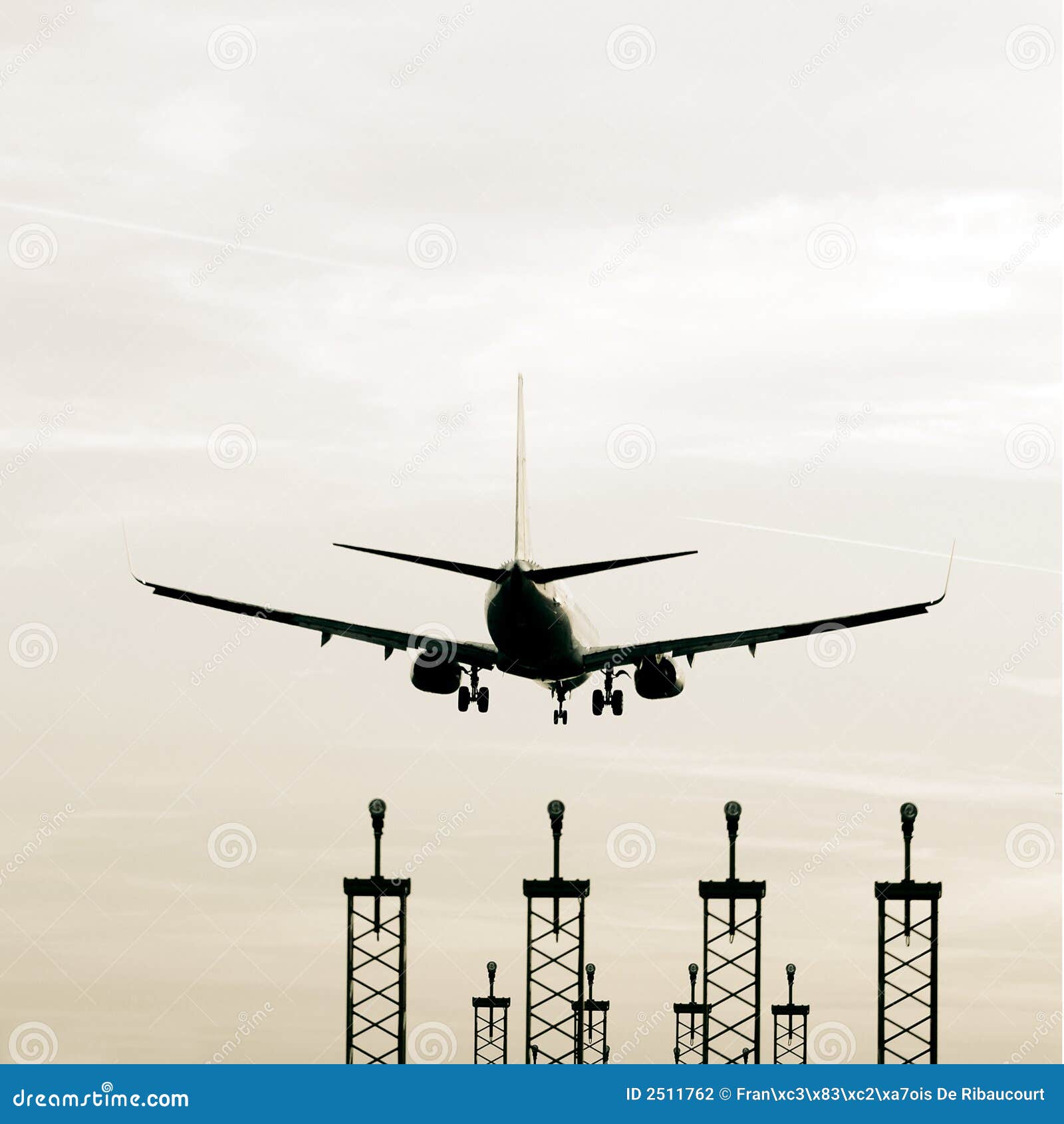 Airplane With Landing Gear Side View Isolated On White Background ...