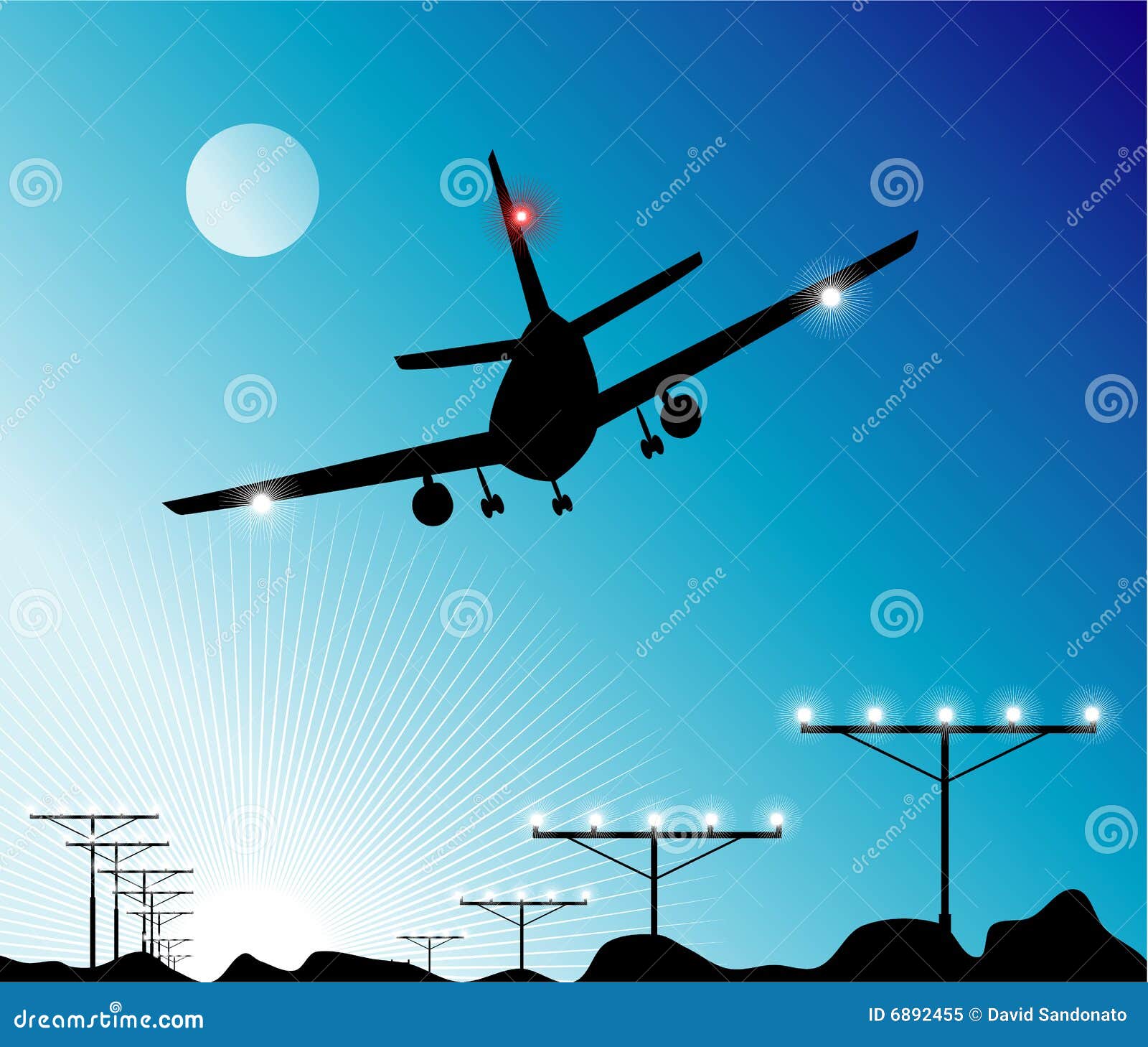 Airplane Landing Vector Illustration | CartoonDealer.com #4817152