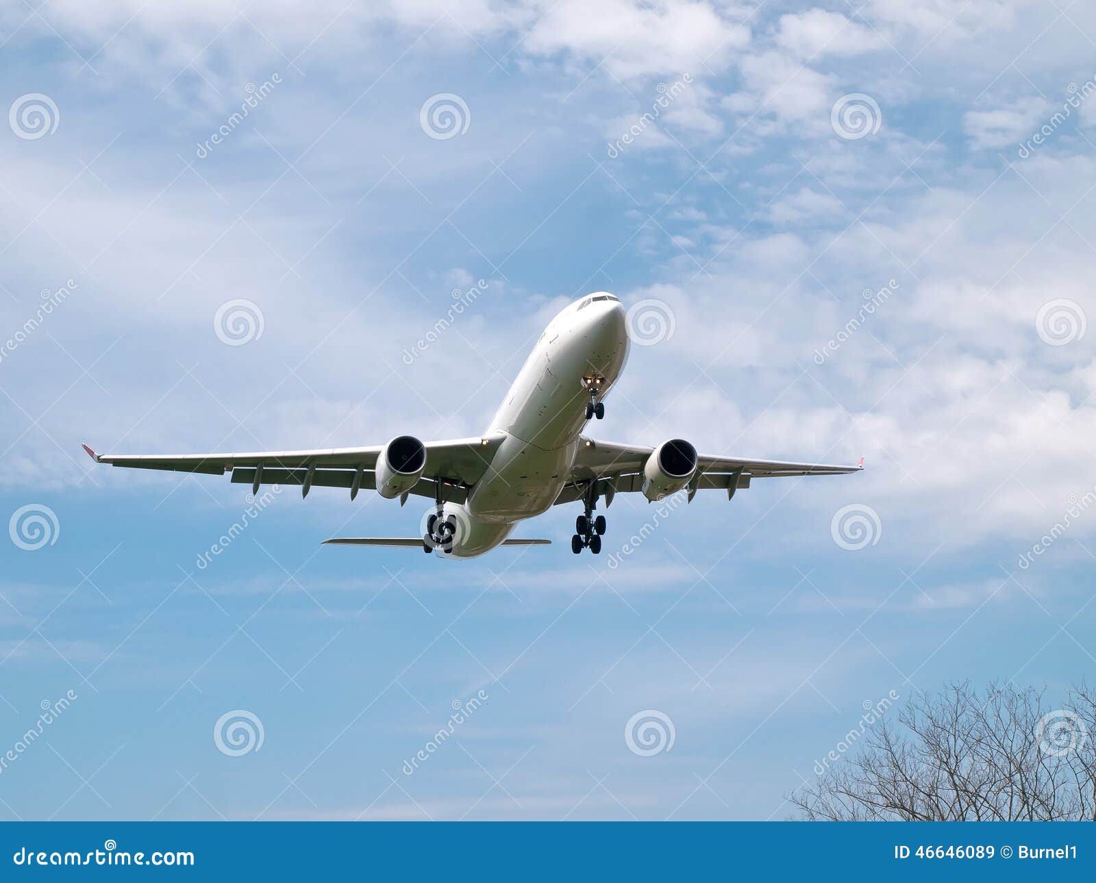 Airplane landing stock image. Image of jetliner, cargo - 46646089