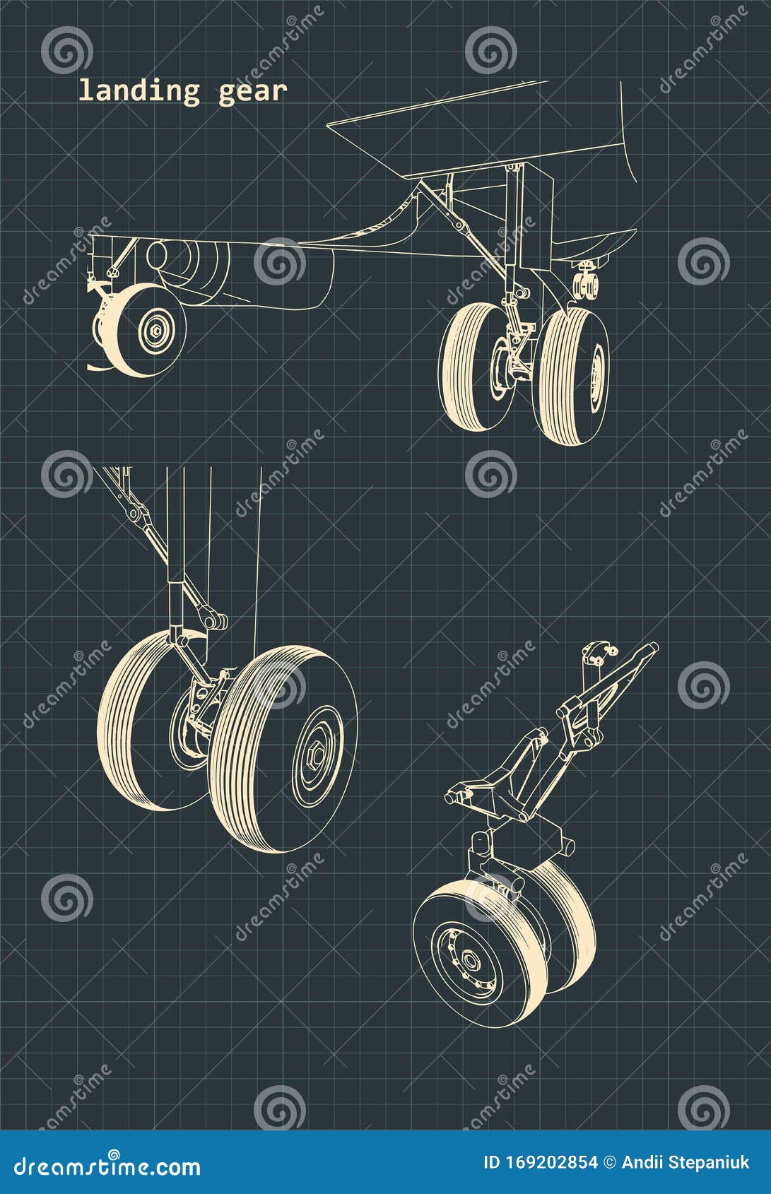Airplane landing gear stock vector. Illustration of transportation ...