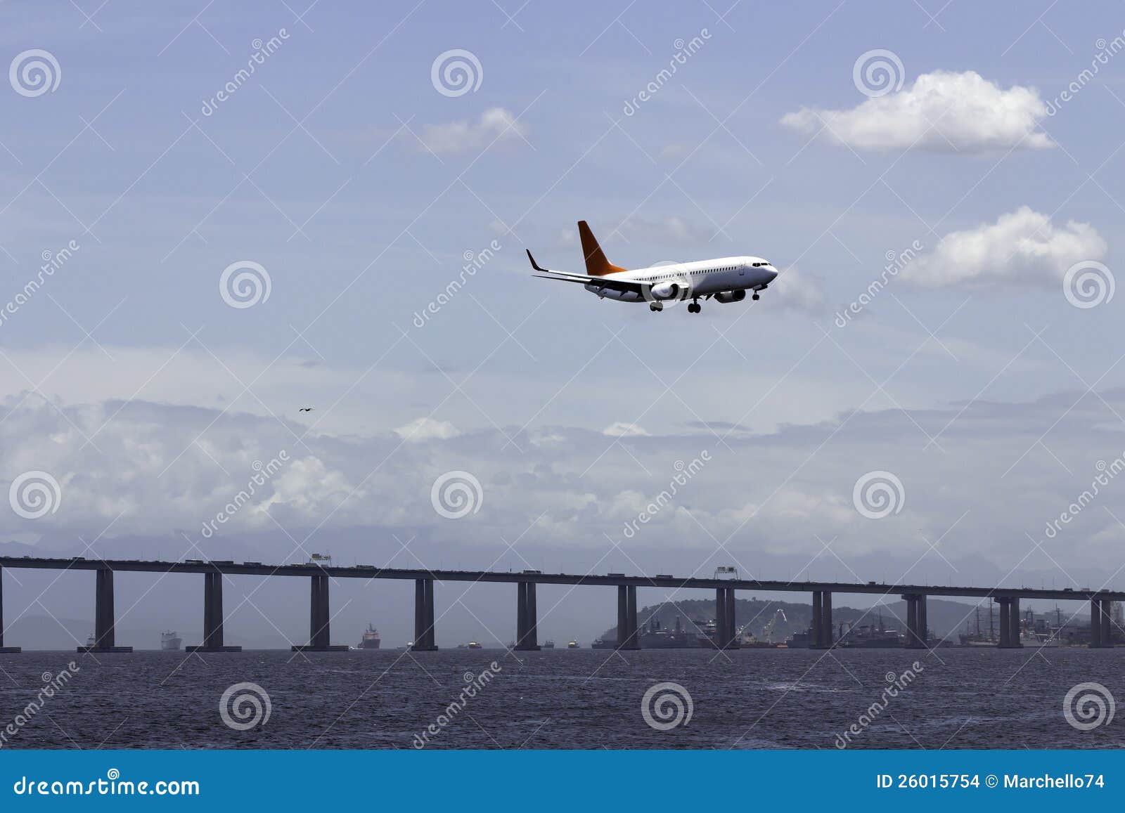 Airplane Landing in Rio De Janeiro Stock Photo - Image of traffic ...