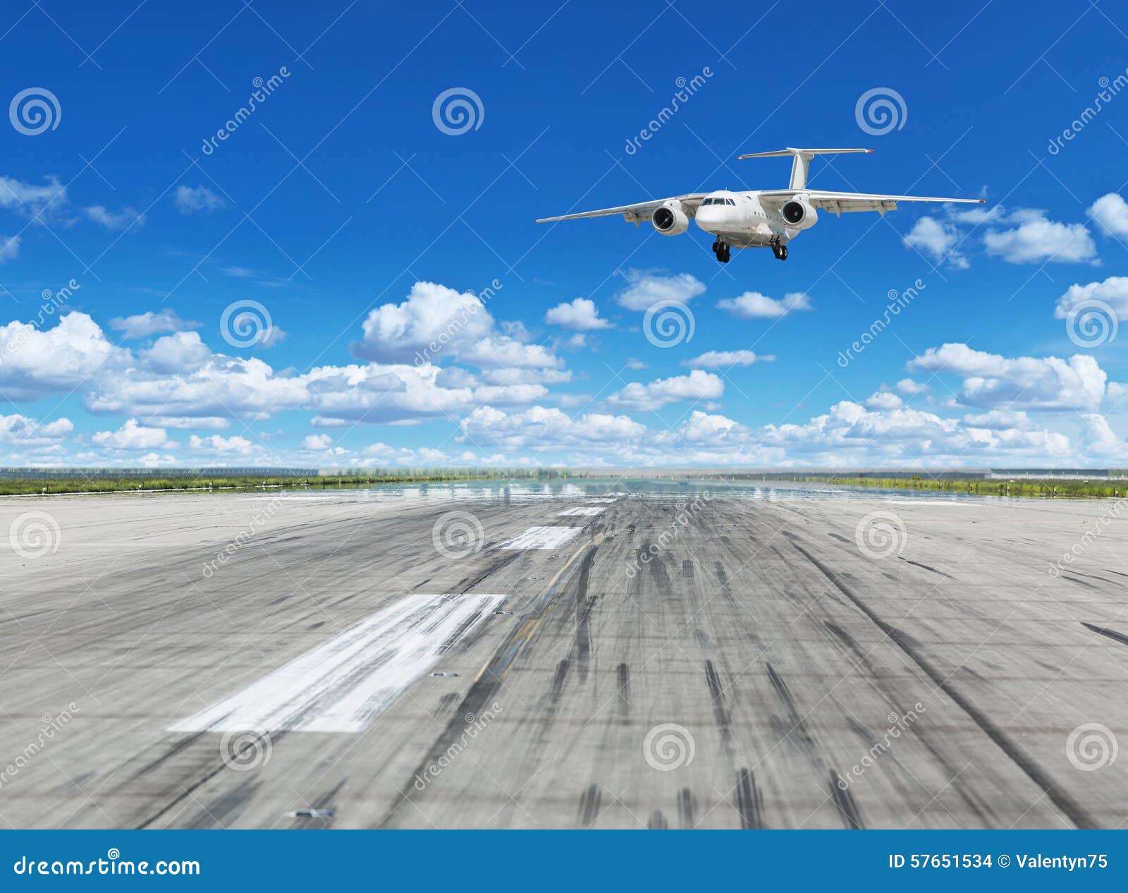 Airplane Landing on Runaway. Stock Photo - Image of tourist, landing ...