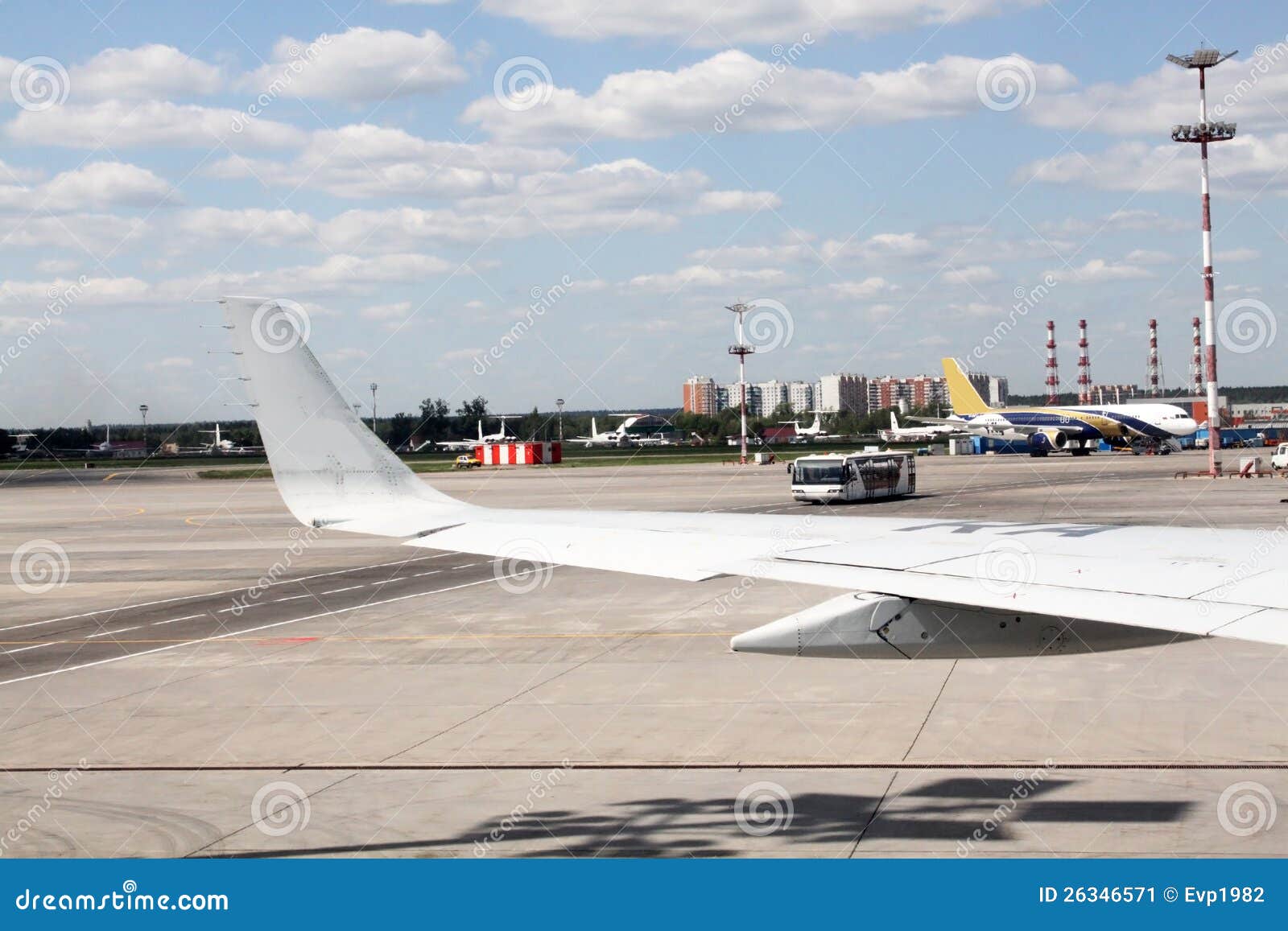 Airplane in Landing Runway Road Stock Image - Image of airport, weather ...
