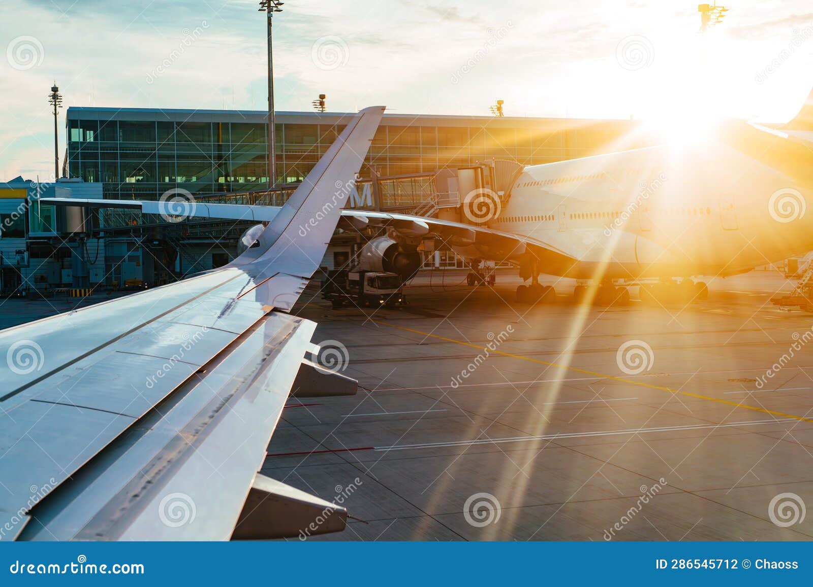 Airplane in Landing Runway at Sunset Light Editorial Photography ...