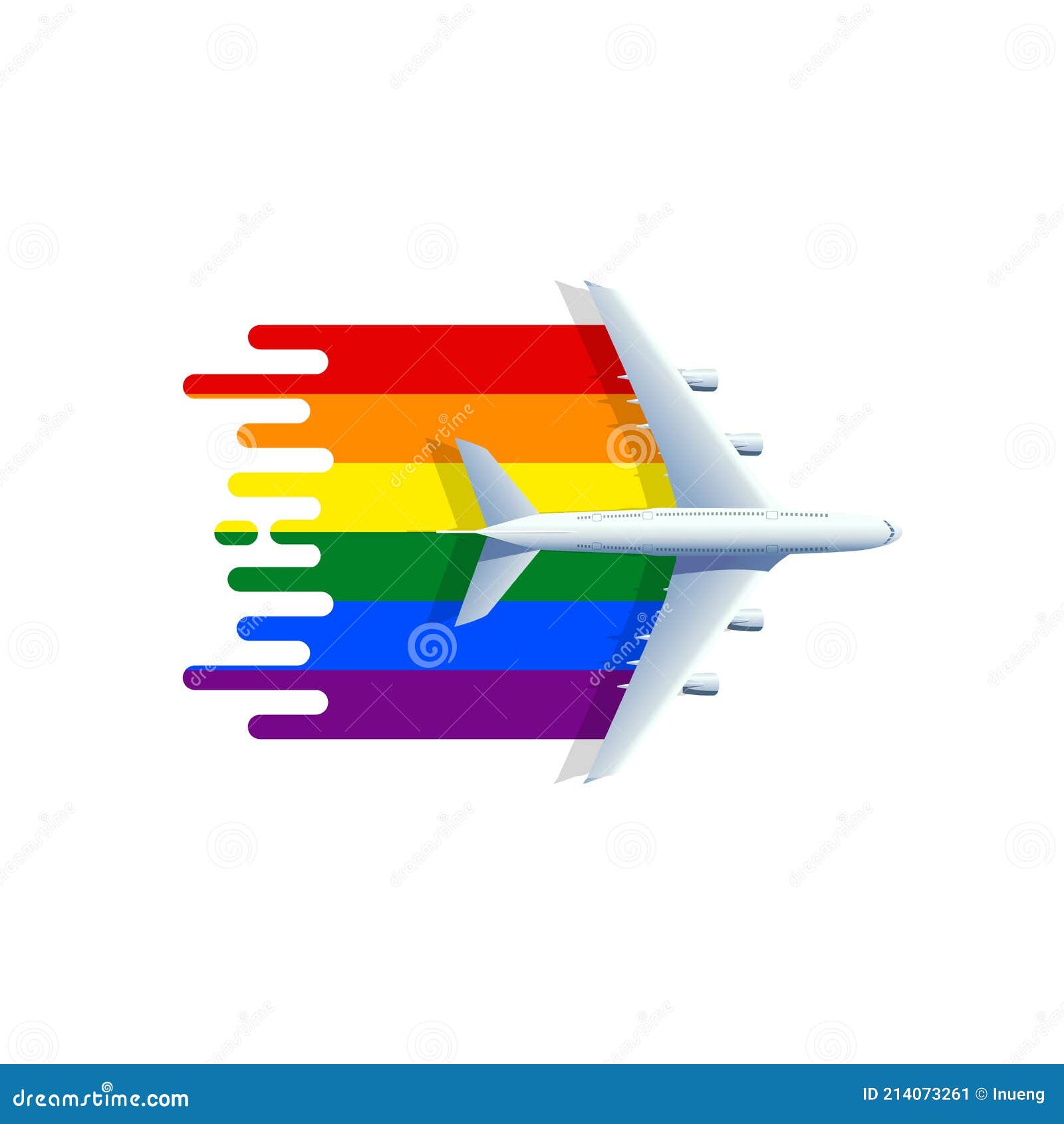 Airplane with LGBT Color Flag. Stock Vector - Illustration of aeroplane ...