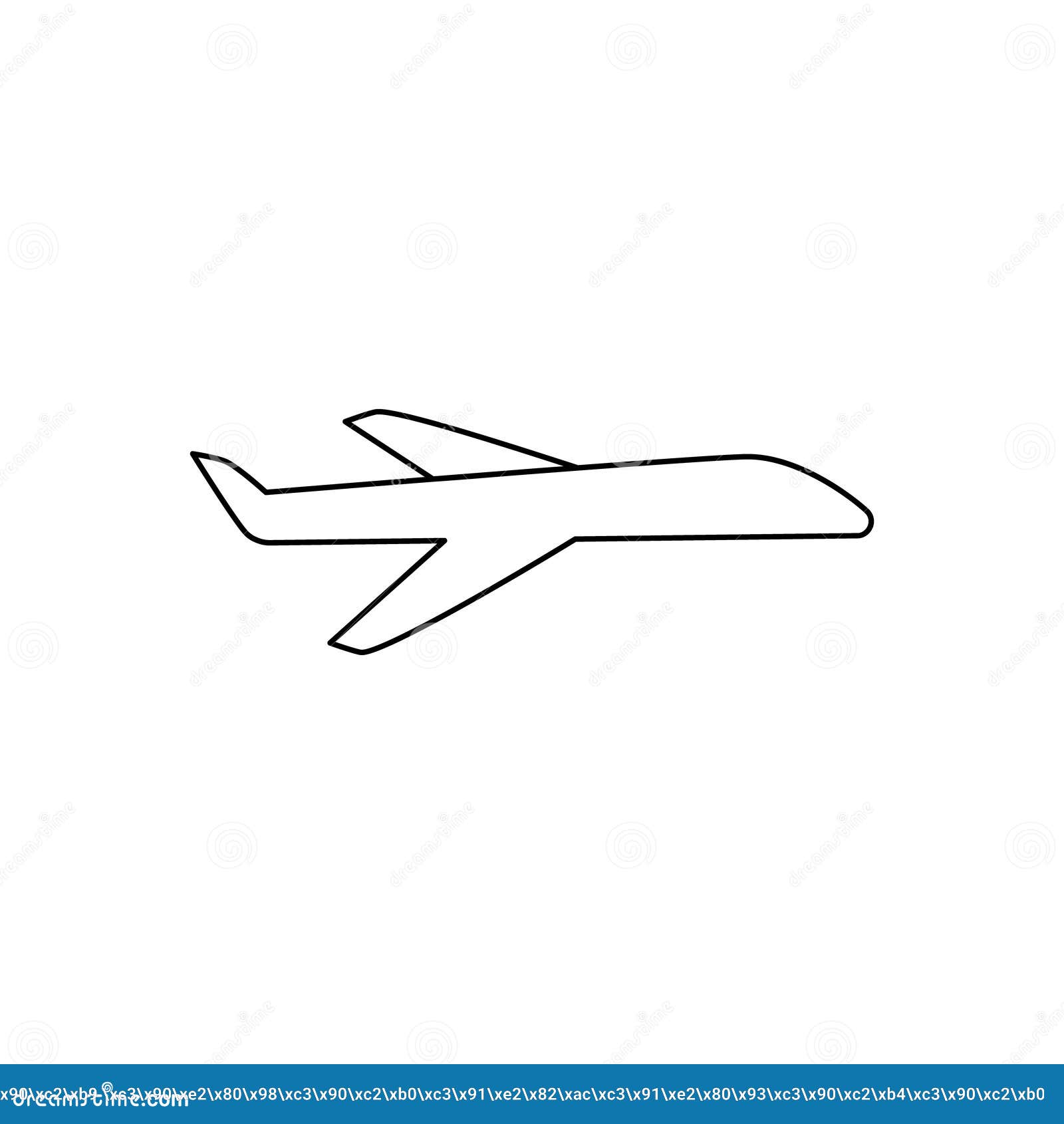 Airplane Line Black Icon. Plane Symbol Vector Illustration Isolated ...