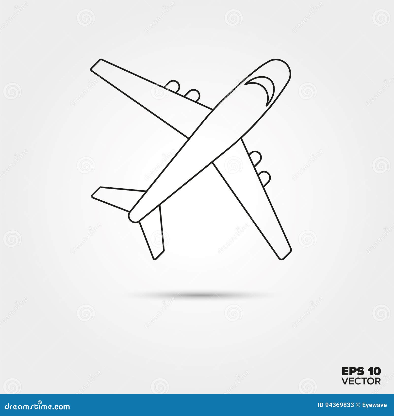 Airplane Line Icon stock vector. Illustration of transportation - 94369833