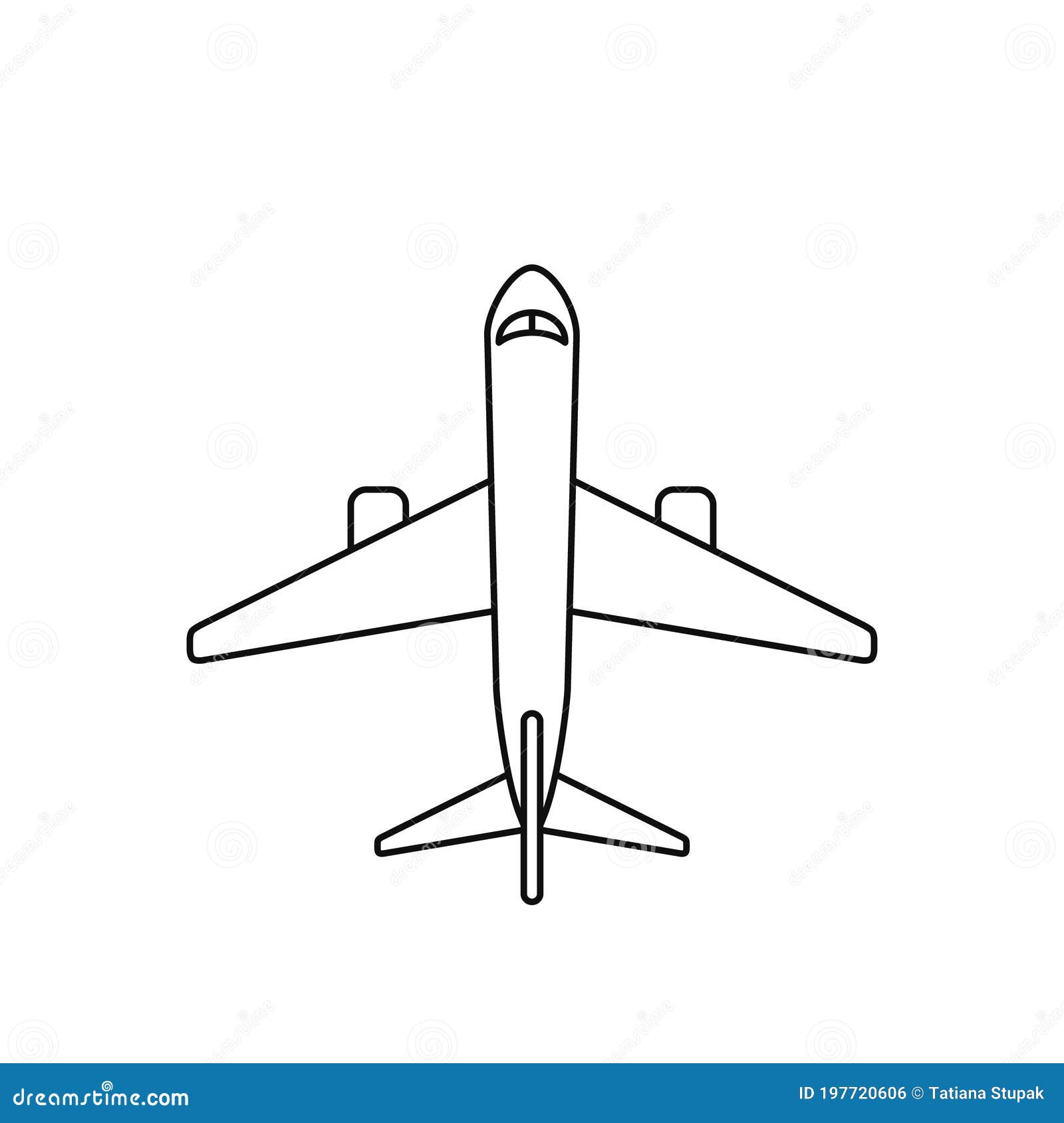 Plane Outline Icon Set. Airplane Silhouettes. Vector Illustration ...