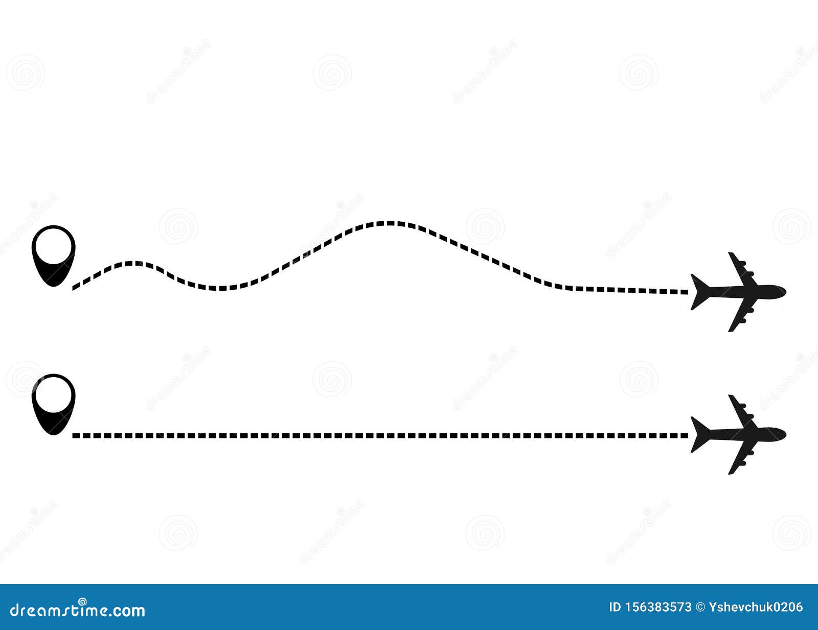 Airplane Line Path. Aircraft Flying in the Sky. Airplane Flight Route ...