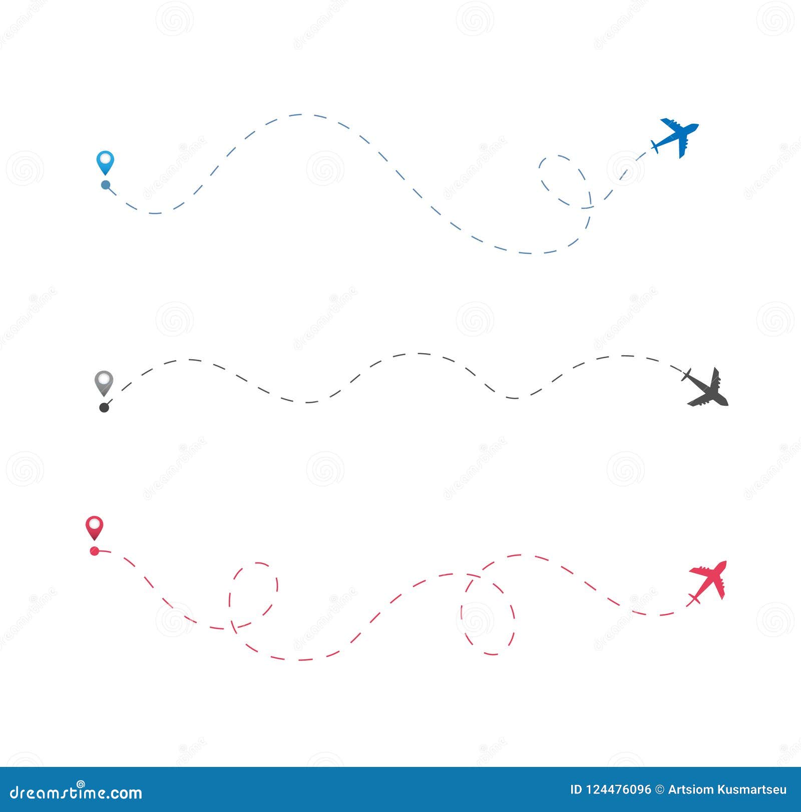 Airplane line path stock vector. Illustration of business - 124476096