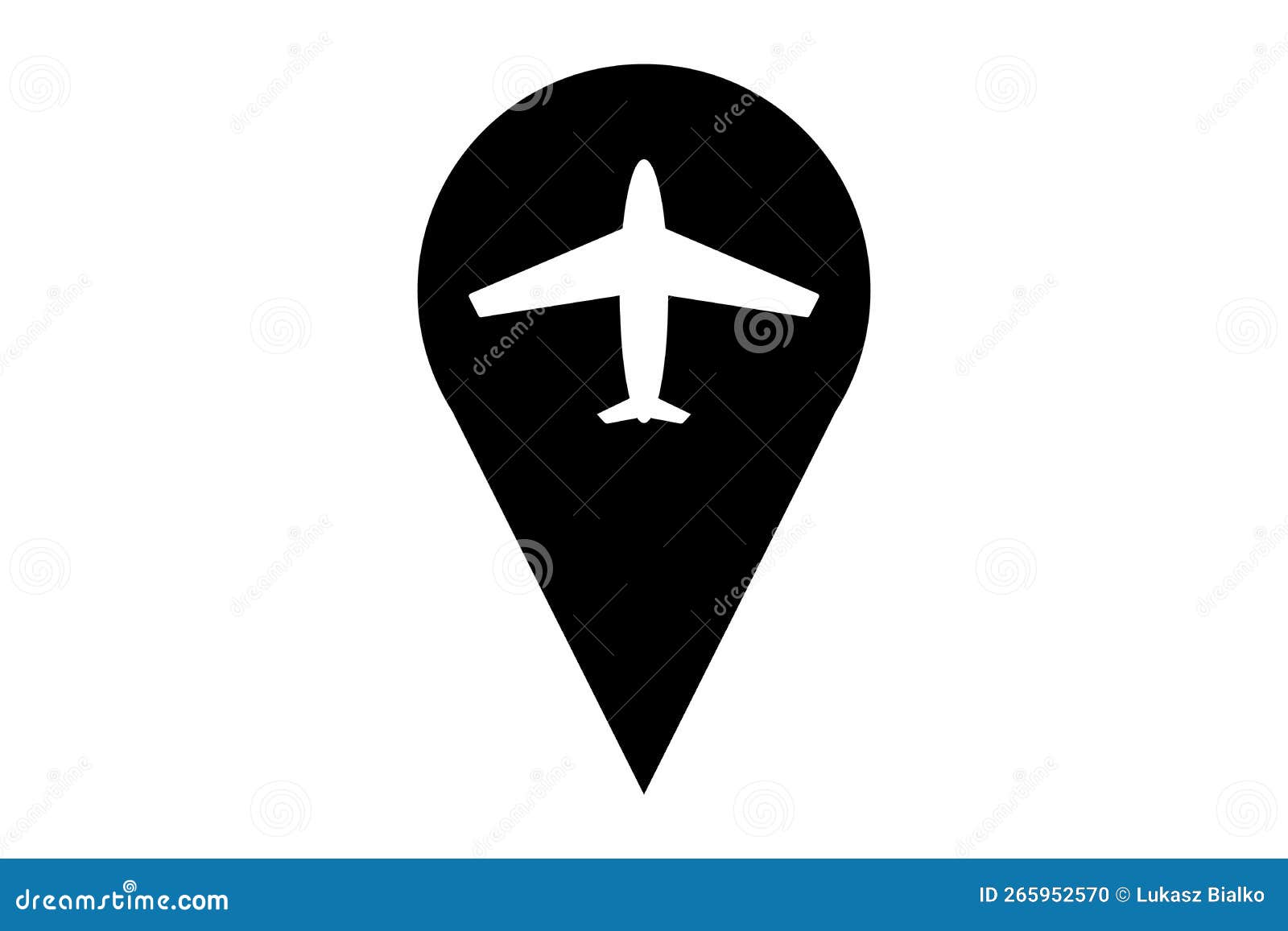 Airplane and Location Simple Vector Icon Stock Vector - Illustration of ...