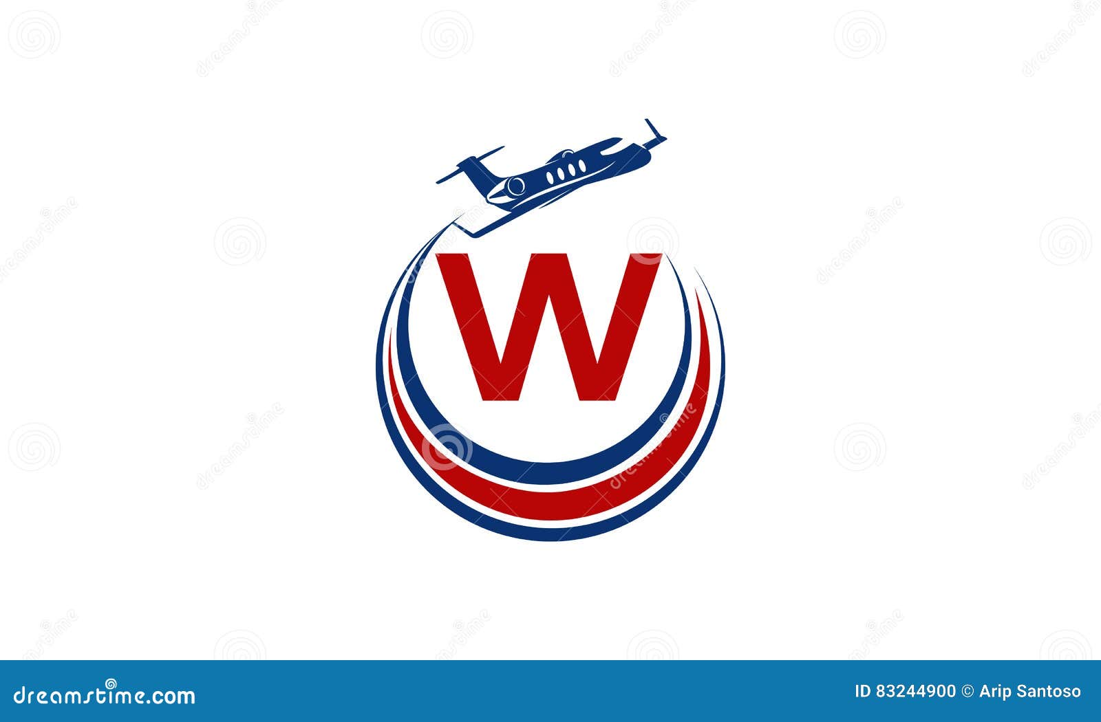 Airplane Logo Initial W stock vector. Illustration of aviation - 83244900