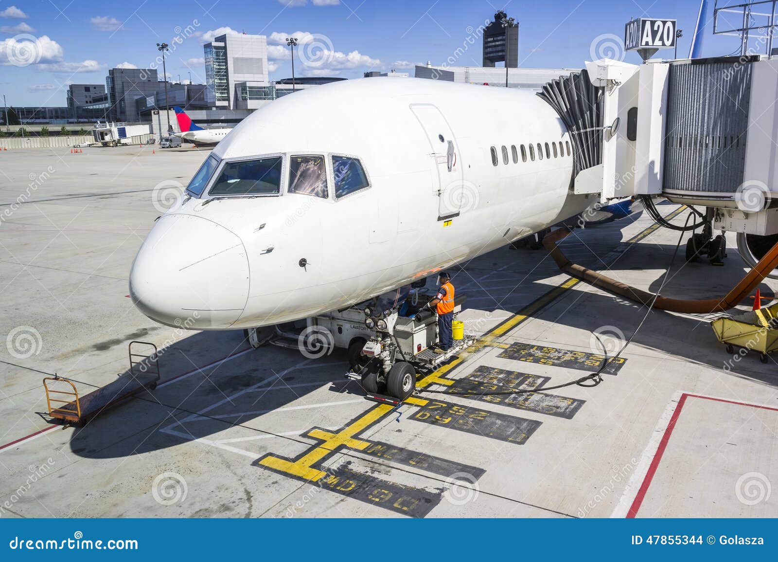 Airplane Maintenance before Next Flight Stock Photo - Image of ...