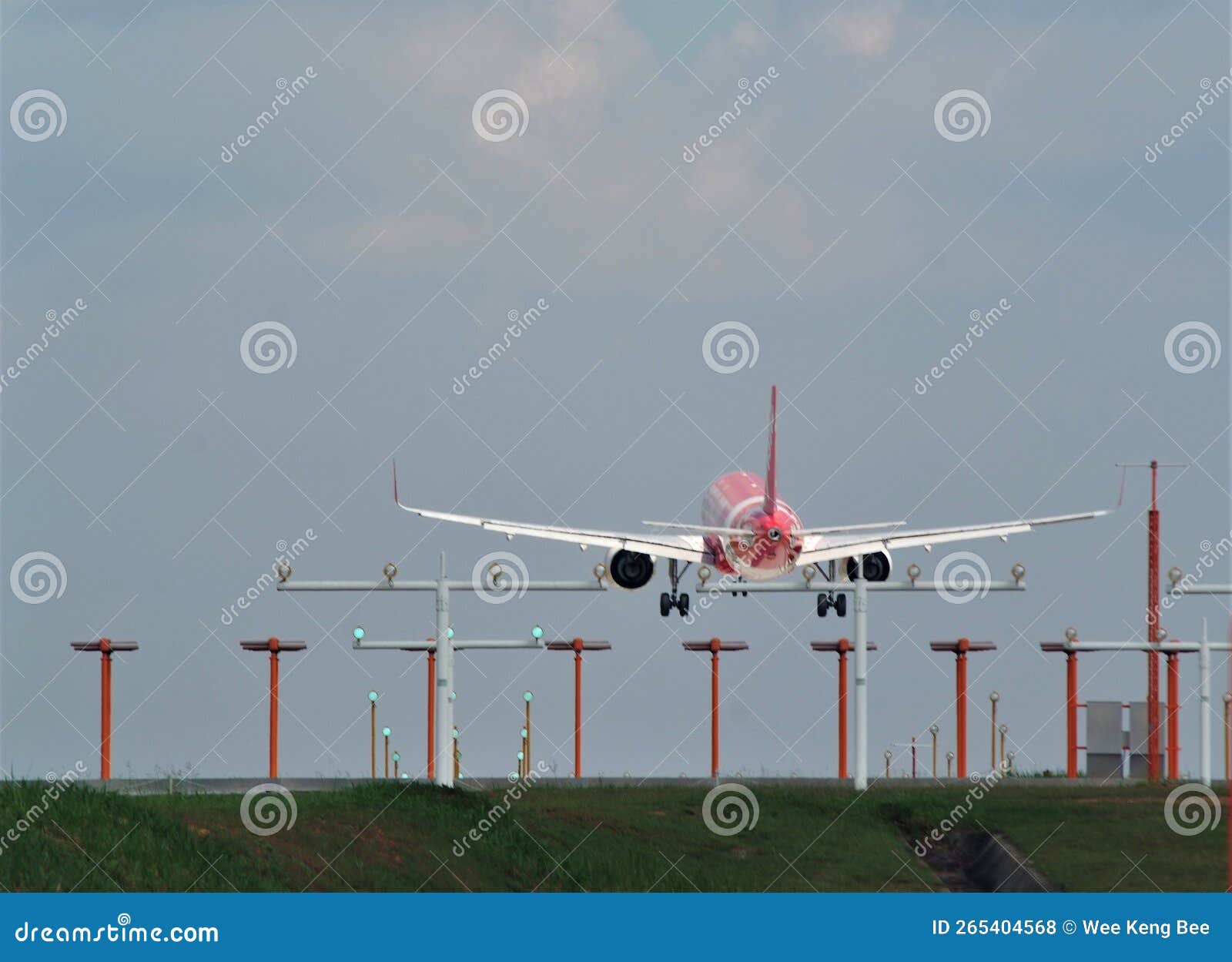 An airplane touch down stock photo. Image of transport - 265404568