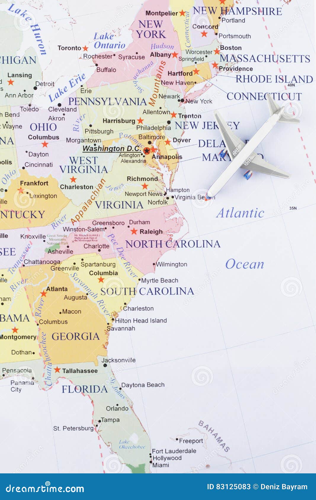 Airplane on map stock image. Image of closeup, border - 83125083