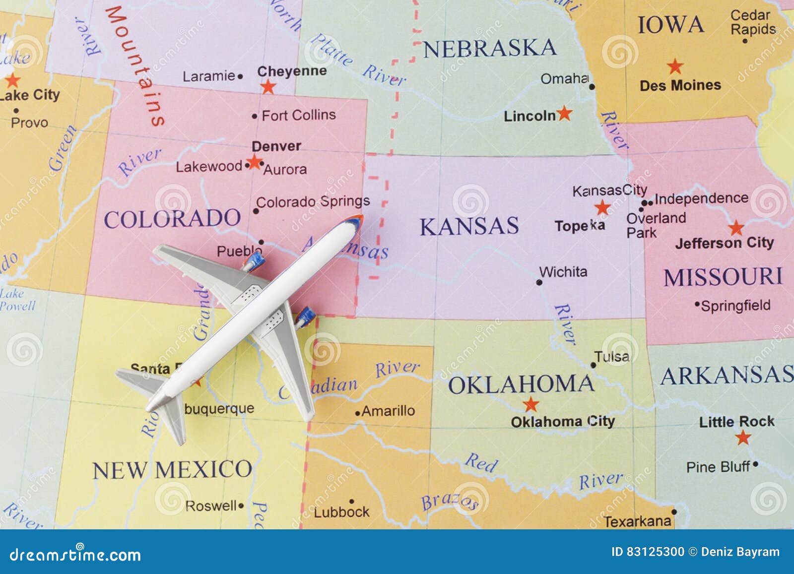 Airplane on map stock photo. Image of intercontinental - 83125300