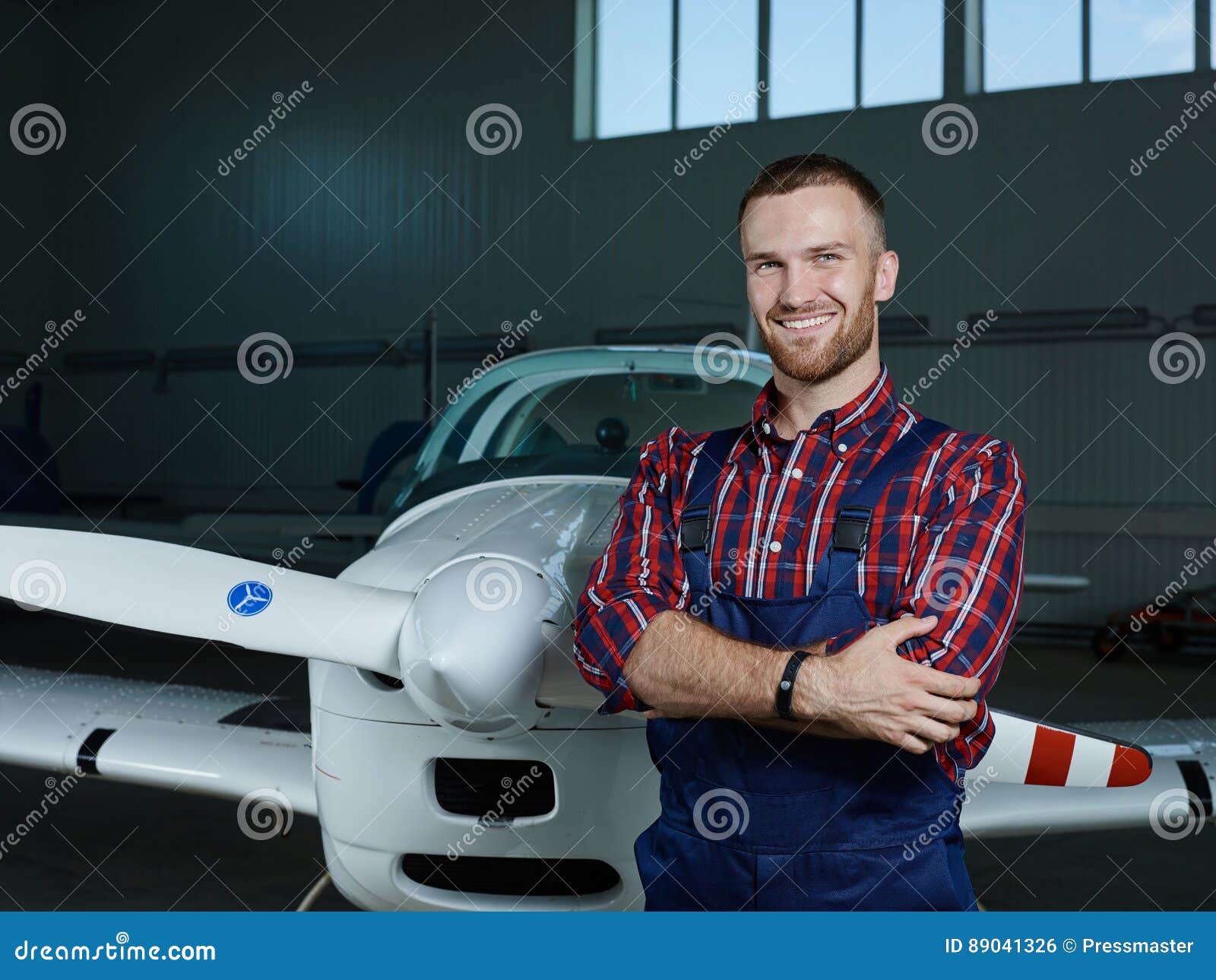 Airplane mechanic stock photo. Image of mechanic, toothy - 89041326