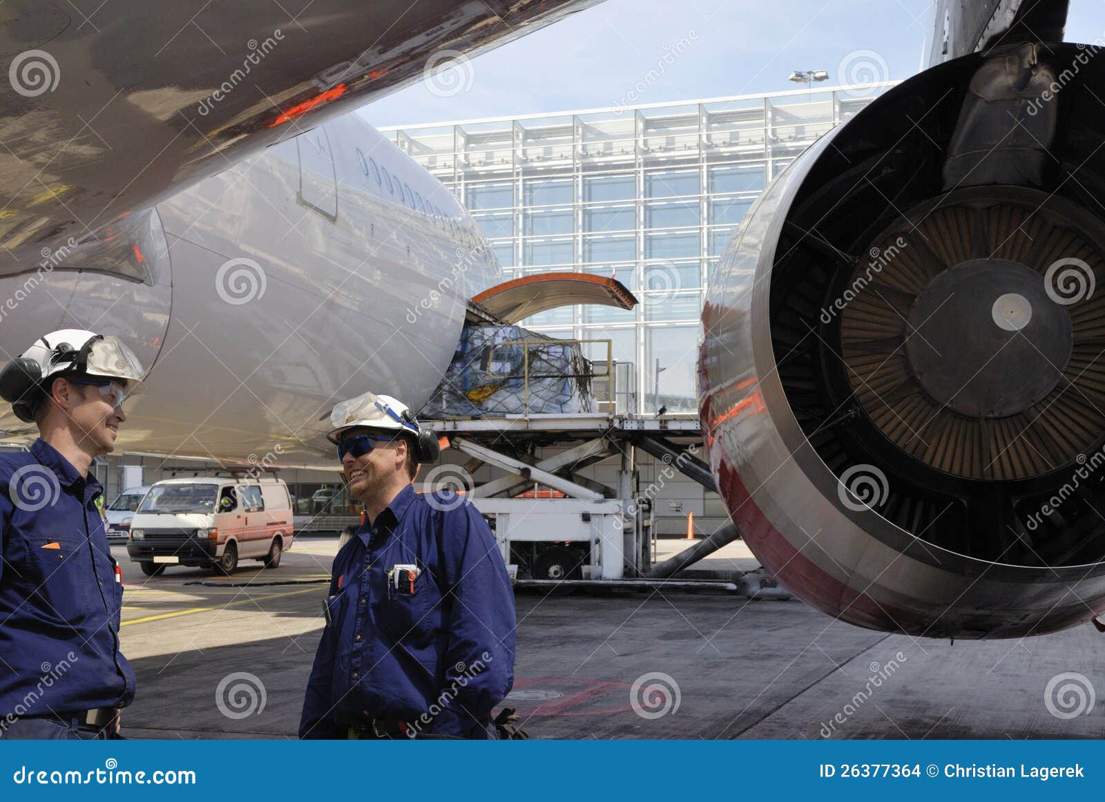 Airplane Mechanics and Jet Engine Stock Photo - Image of engine, repair ...