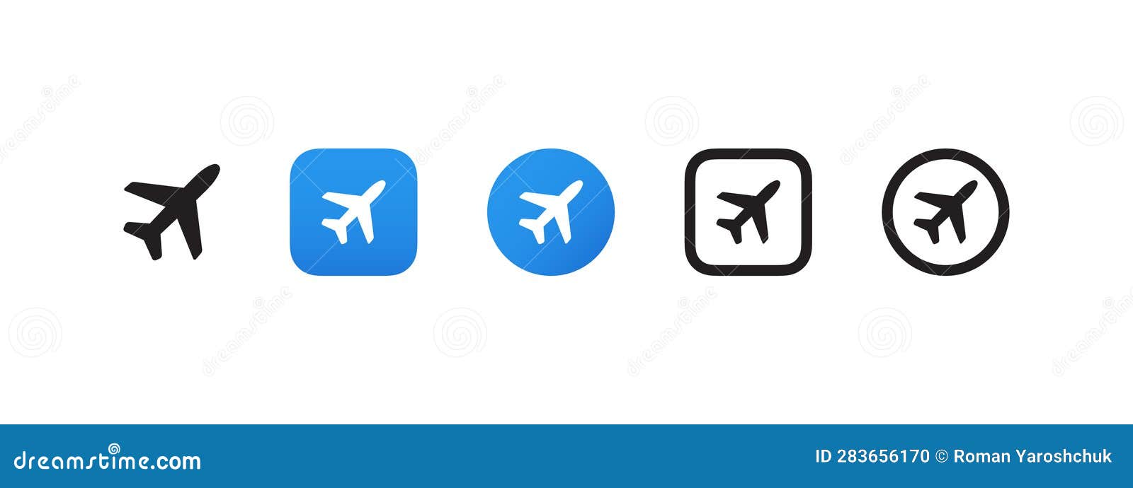 Airplane Mode Icons Set. Mobile Icons UI, UX Design. Airplane Mode Bar ...