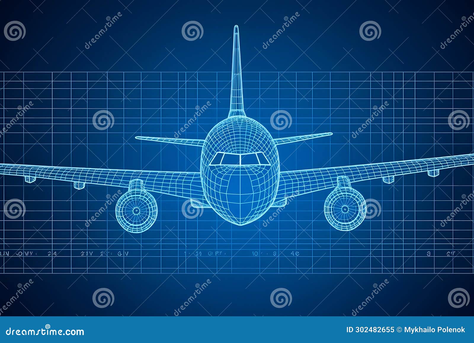 Airplane Model Drawing On Black Background. Neural Network AI Generated ...