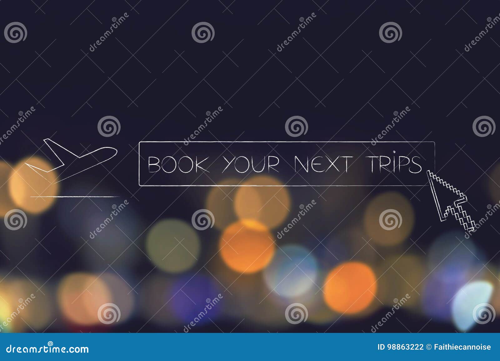 Airplane Next To Book Your Next Trip Button Stock Illustration ...