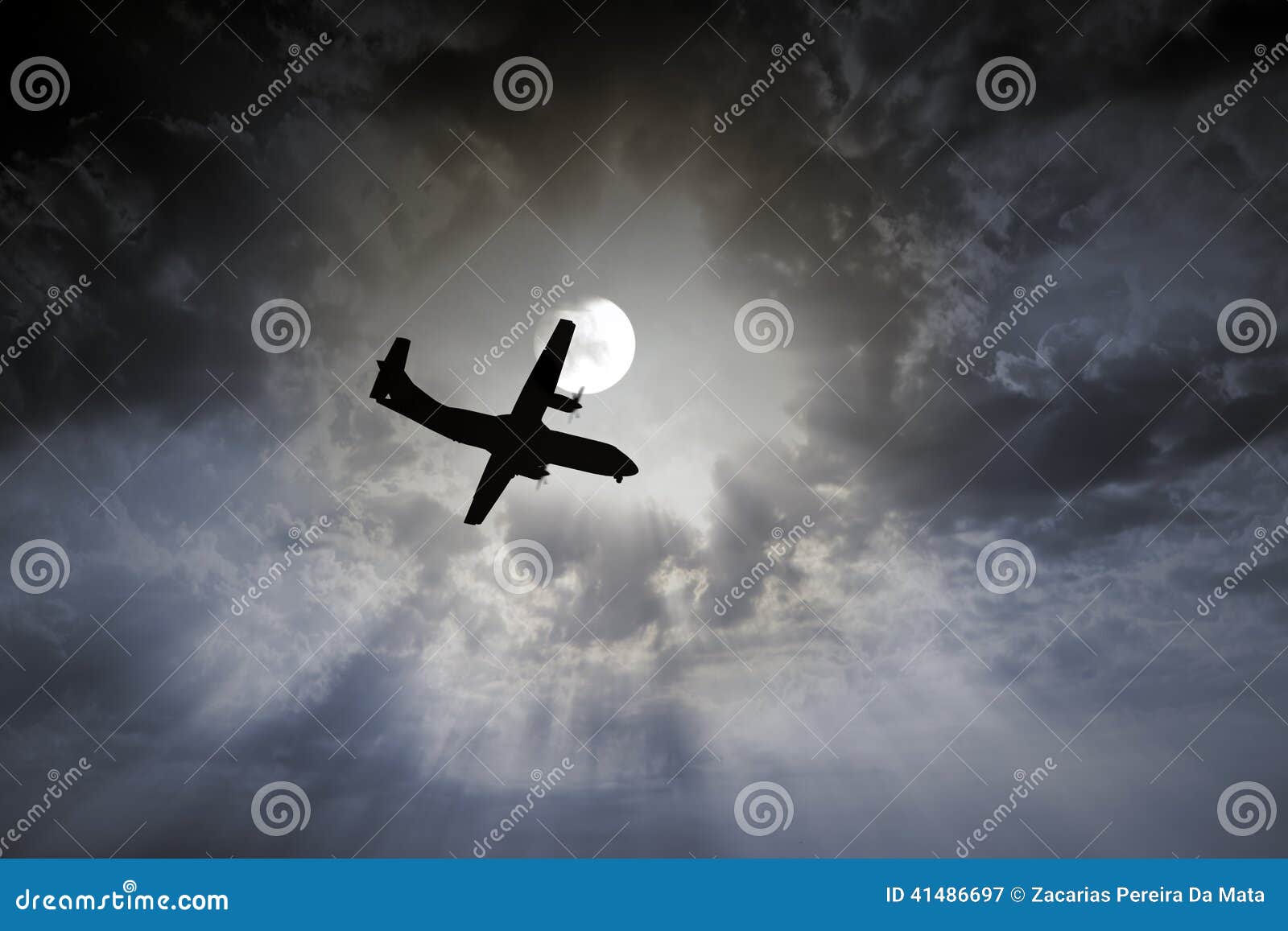 Airplane night flight stock image. Image of transportation - 41486697